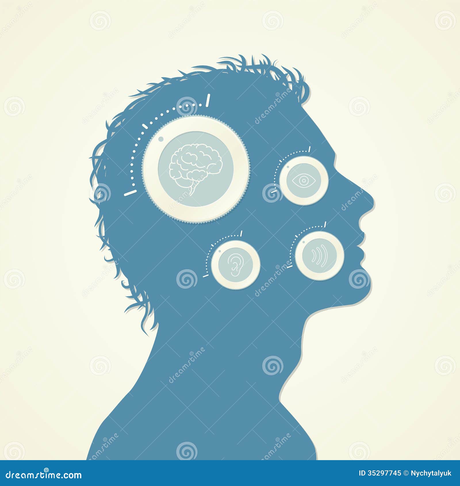 Concept of the Function Human Head. Stock Vector - Illustration of cogs ...