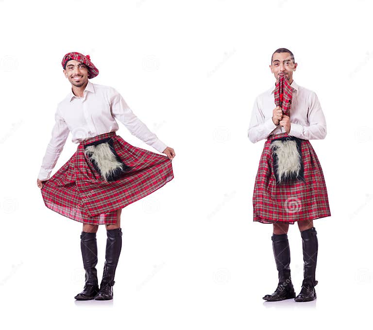 The Concept with Funny Scotsman Isolated on White Stock Image - Image ...