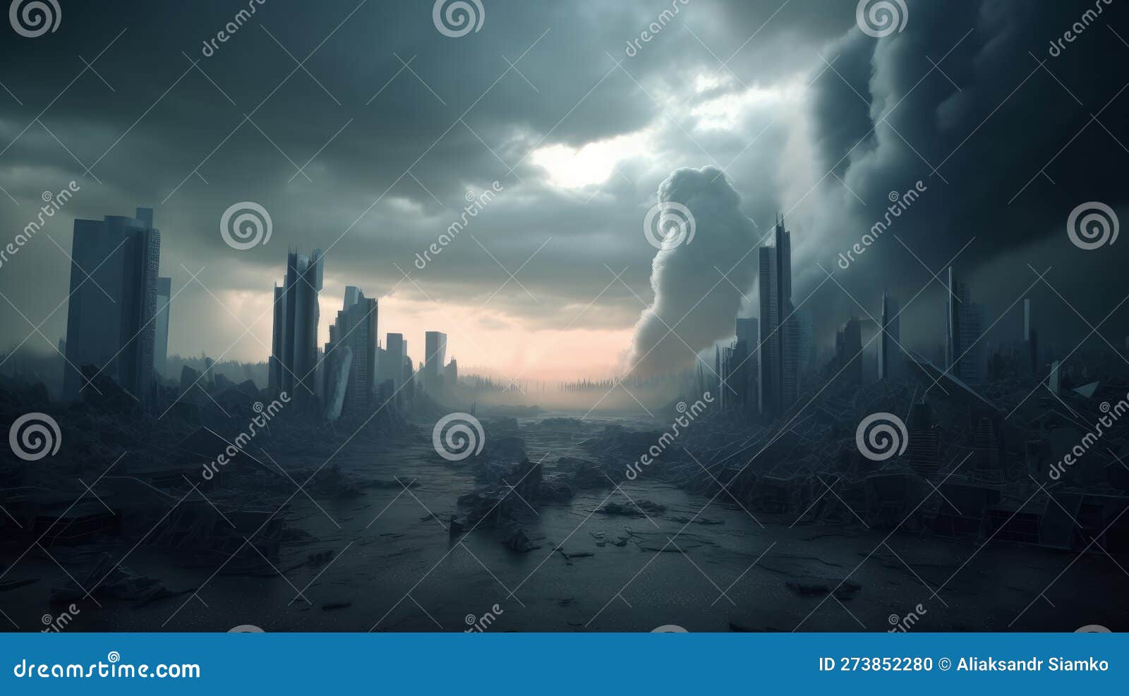 The Concept of the Future Apocalypse. Digital Art Stock Illustration ...