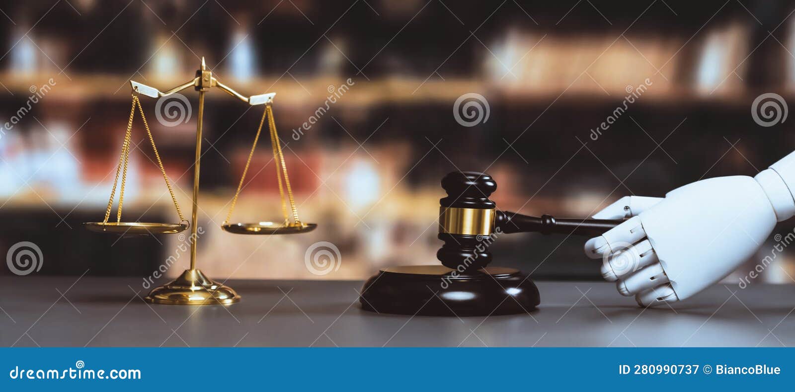 Concept of Future and Fair Justice System by Robotic Holding Gavel ...