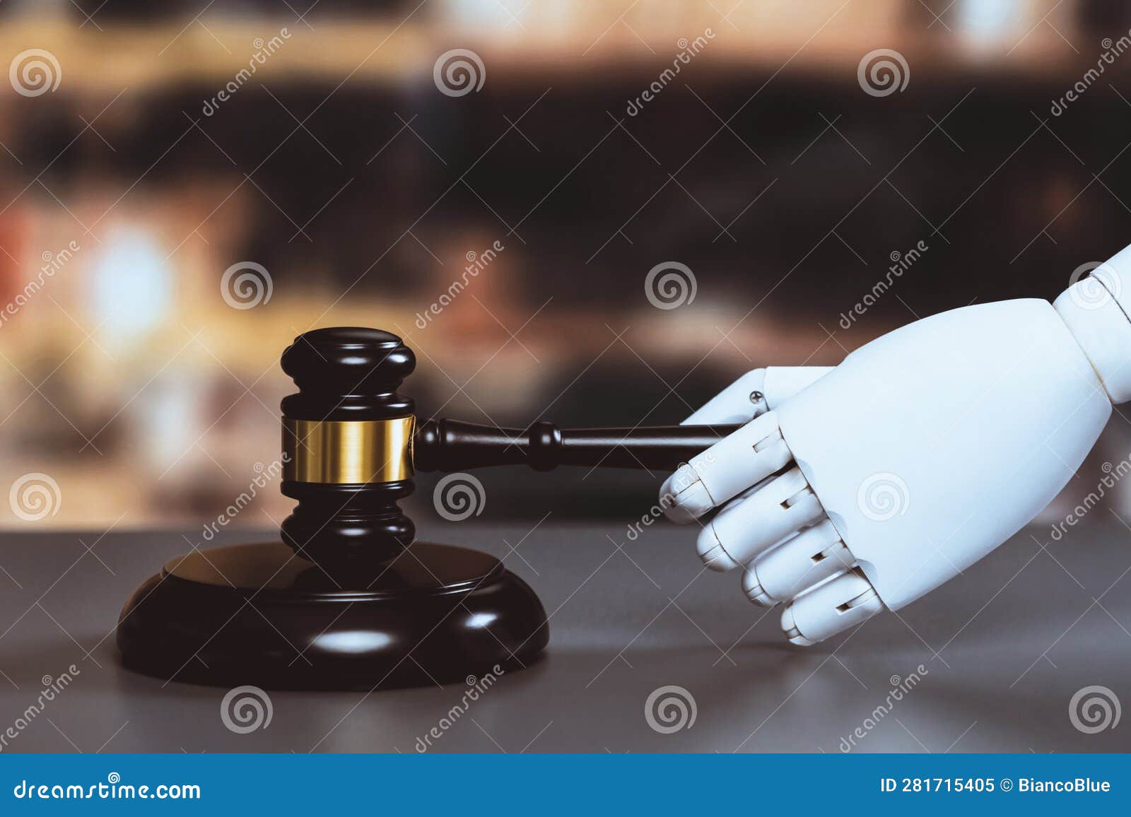 Concept of Future and Fair Justice System by Robotic Holding Gavel ...