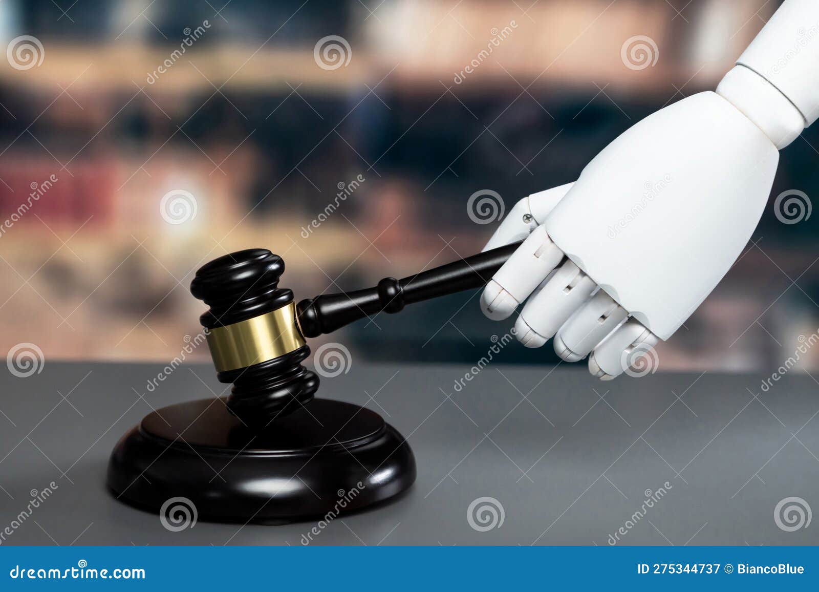 Concept of Future and Fair Justice System by Robotic Holding Gavel ...