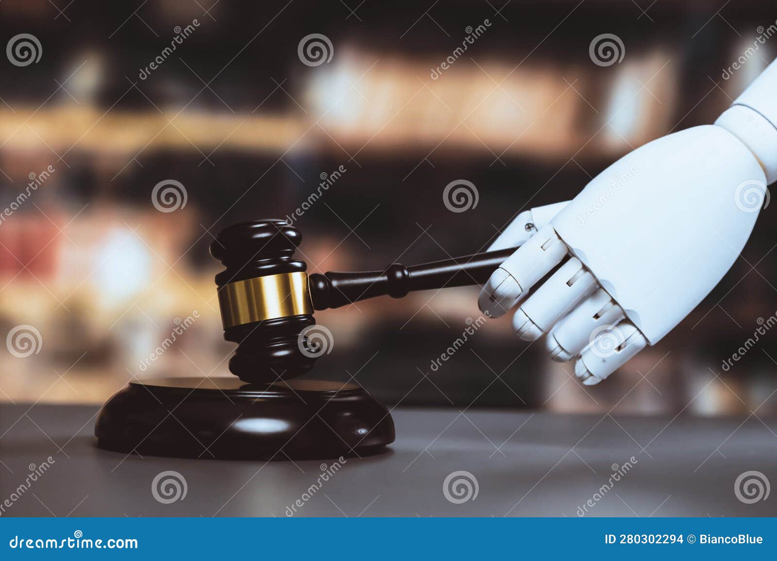 Concept of Future and Fair Justice System by Robotic Holding Gavel ...