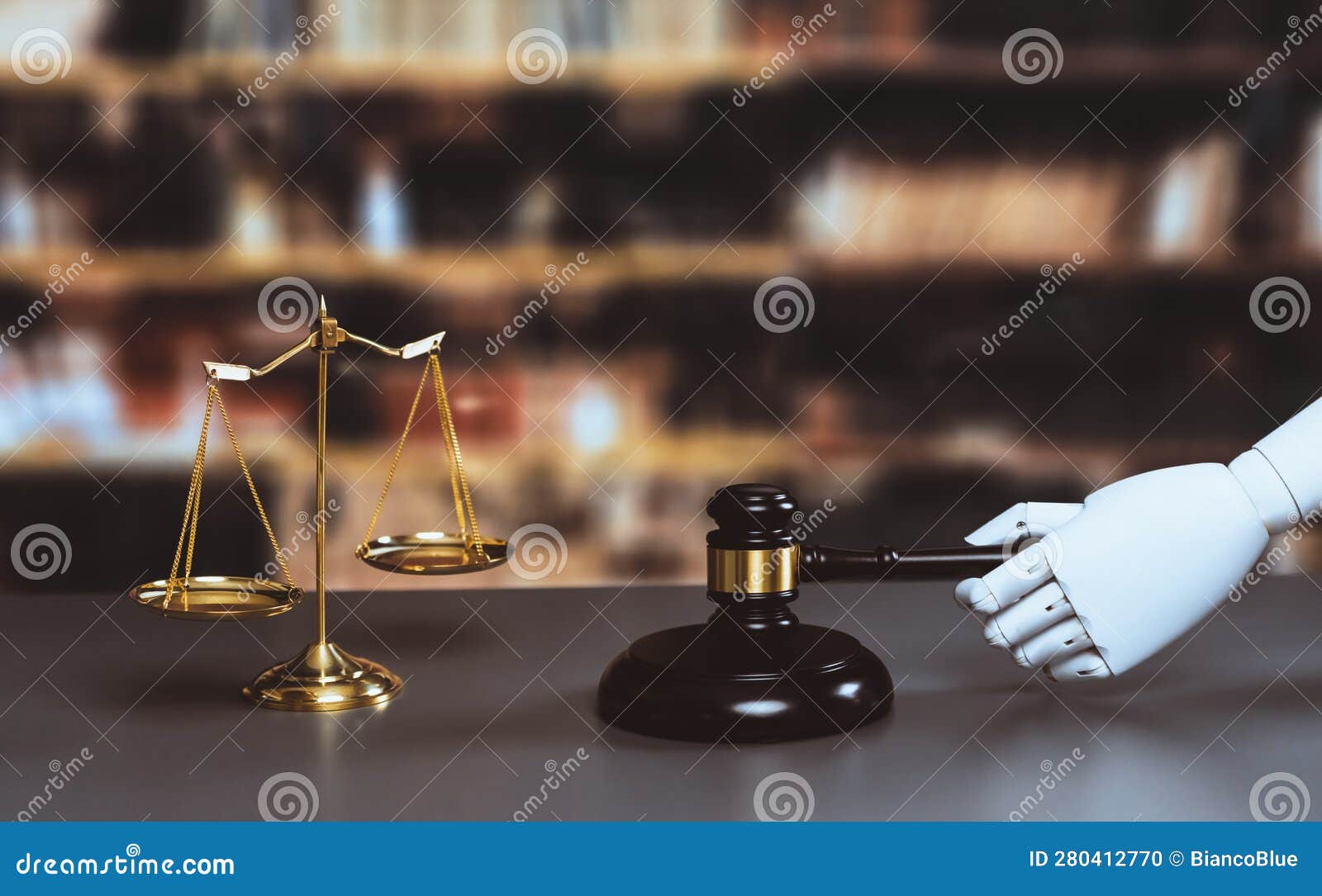 Concept of Future and Fair Justice System by Robotic Holding Gavel ...
