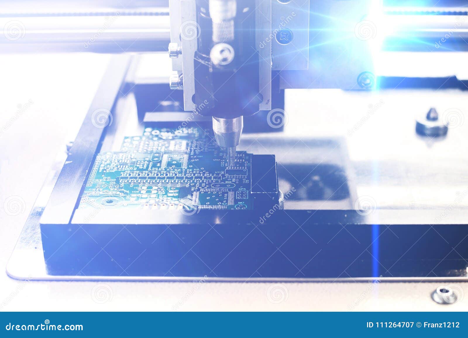 The Concept of Future Technologies. Computer Board with Visual Effects ...