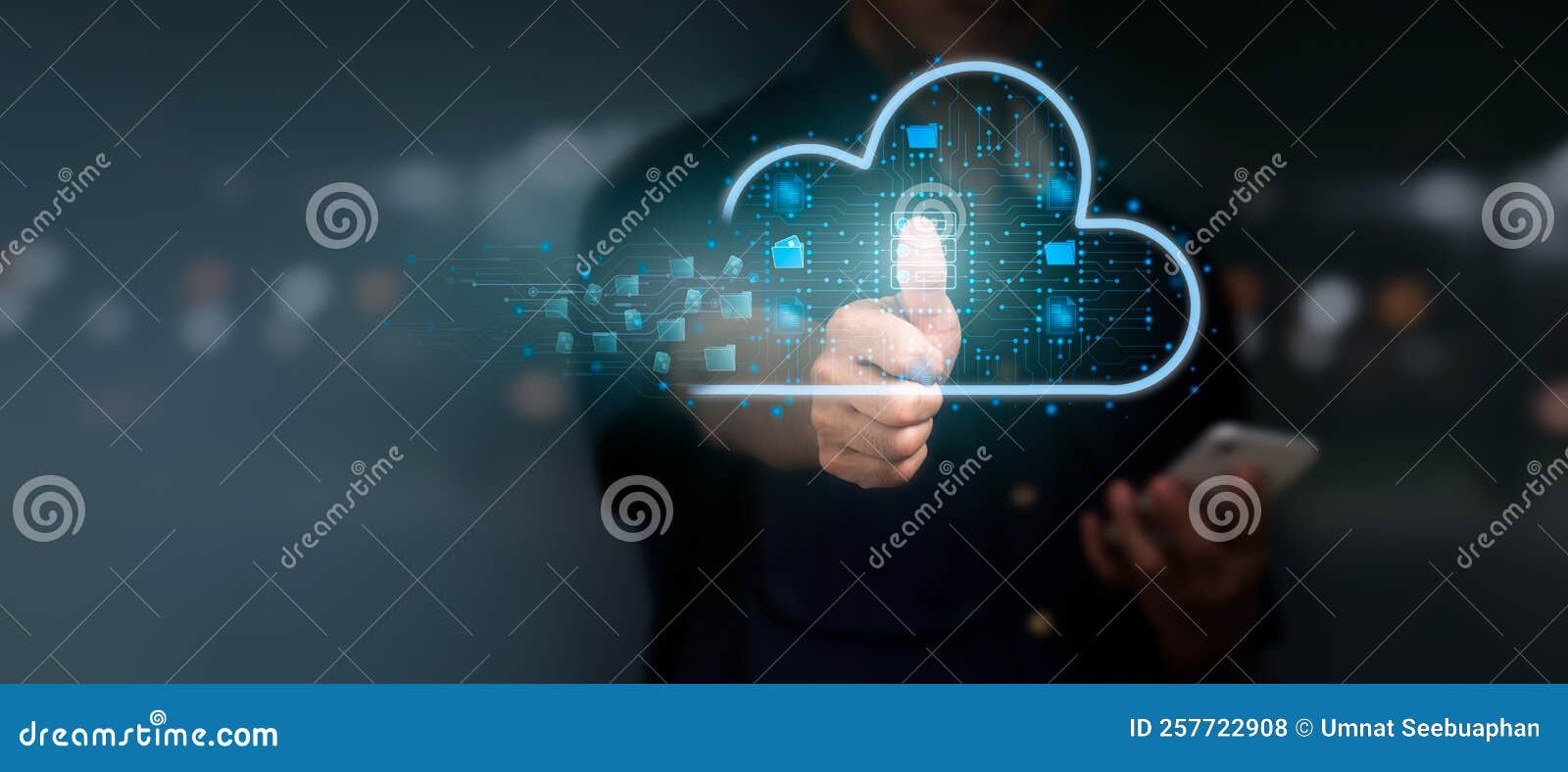 Concept of a Futuristic Corporate Network. Background in High-tech ...