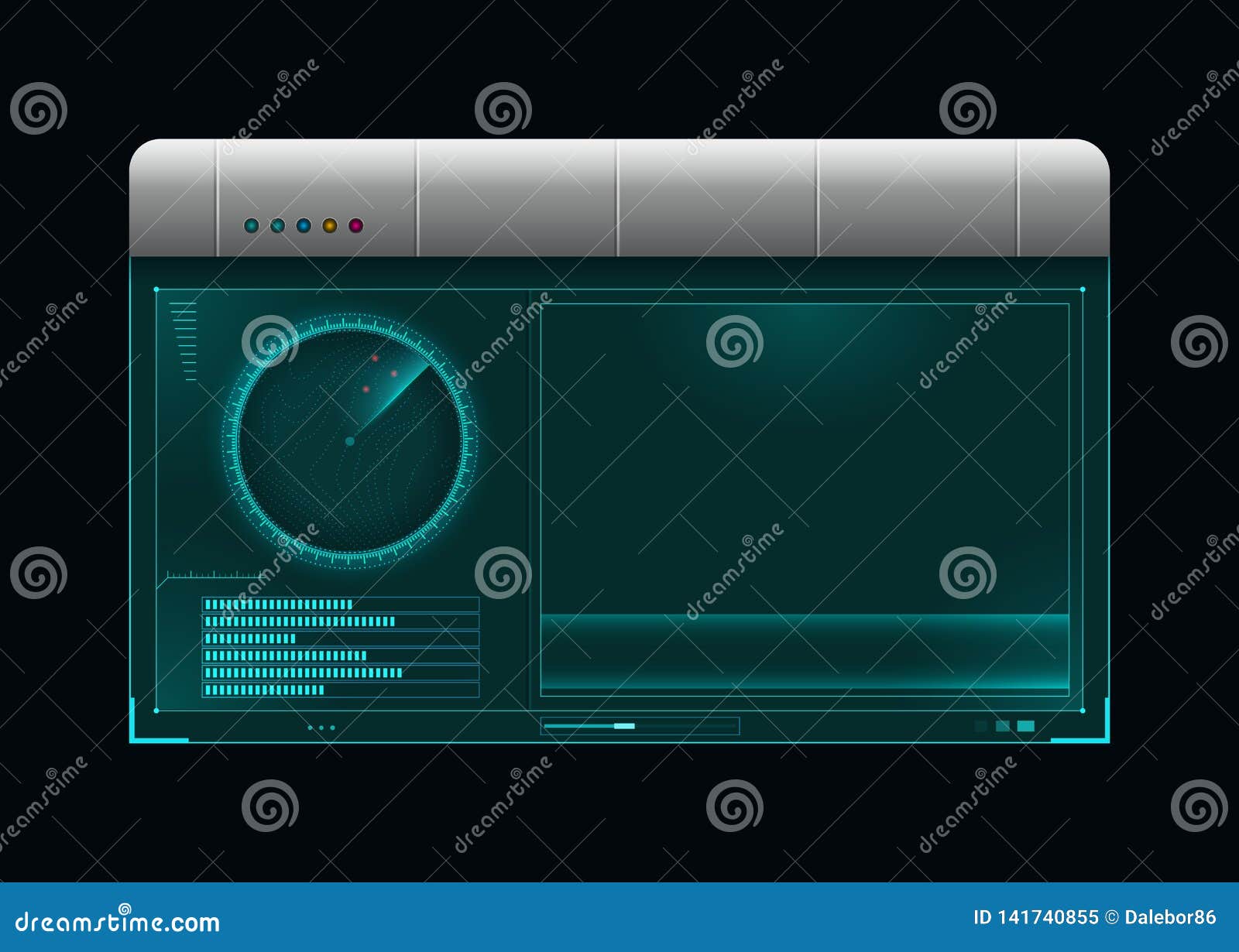 Concept of Futuristic Display with Radar Stock Vector - Illustration of ...
