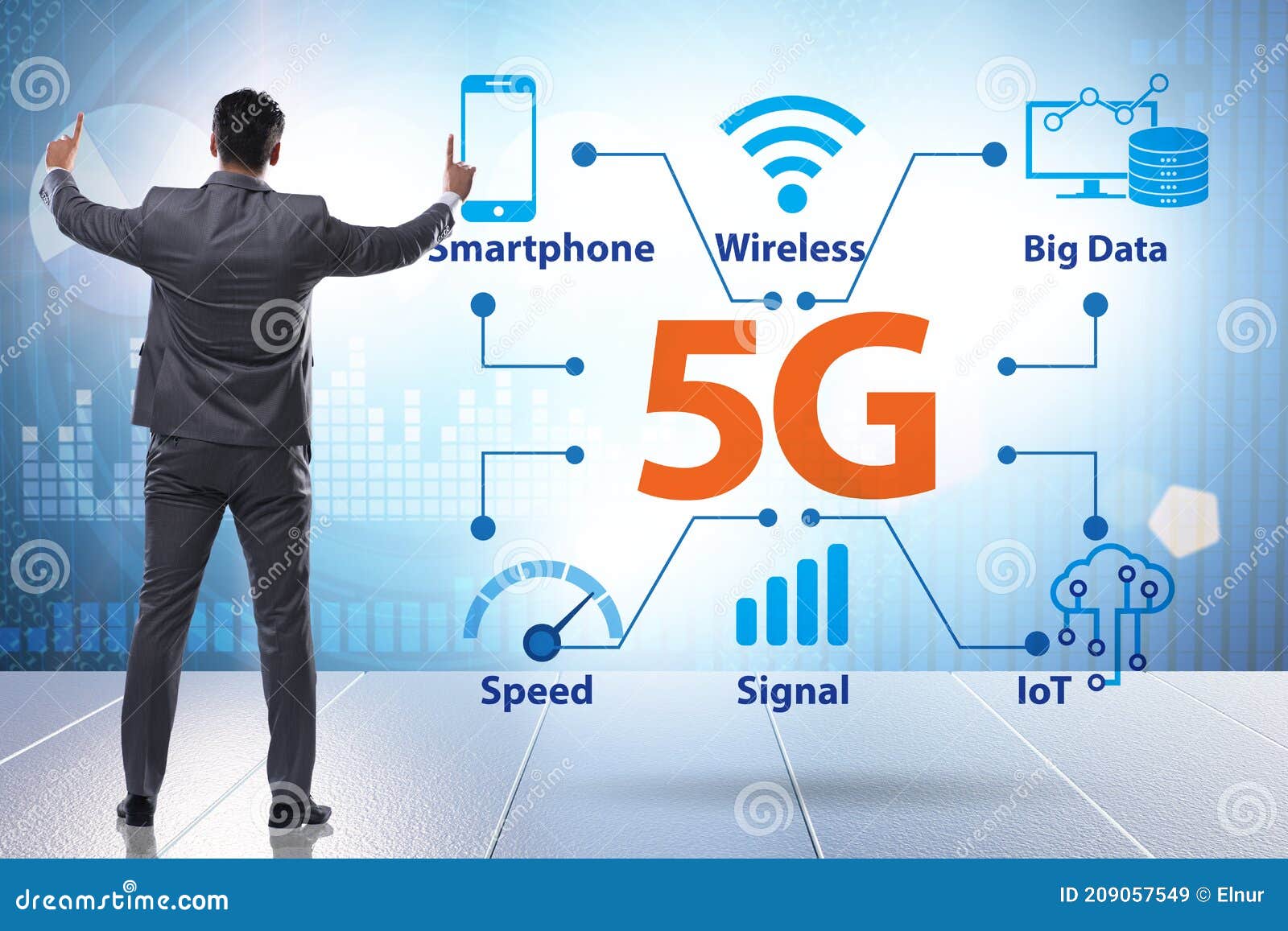 Concept of 5g Fast Networks with Businessman Stock Image - Image of ...