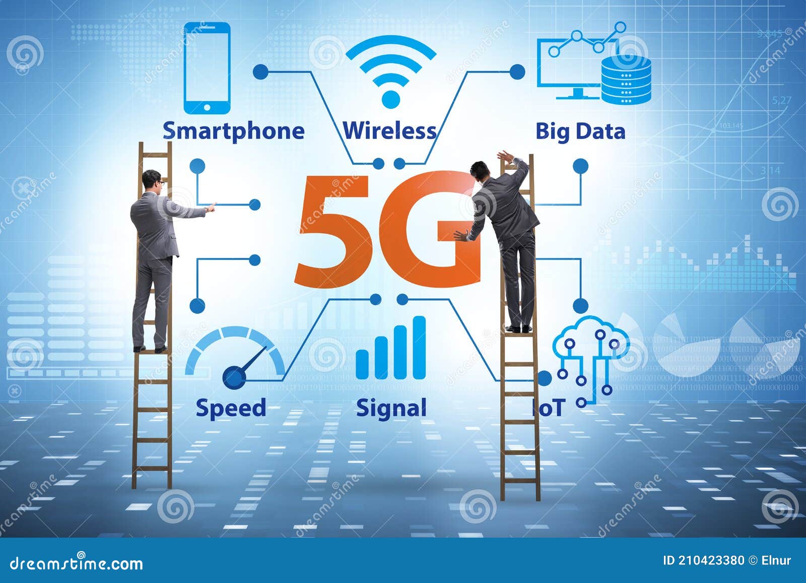Concept of 5g Fast Networks with Businessman Stock Photo - Image of ...