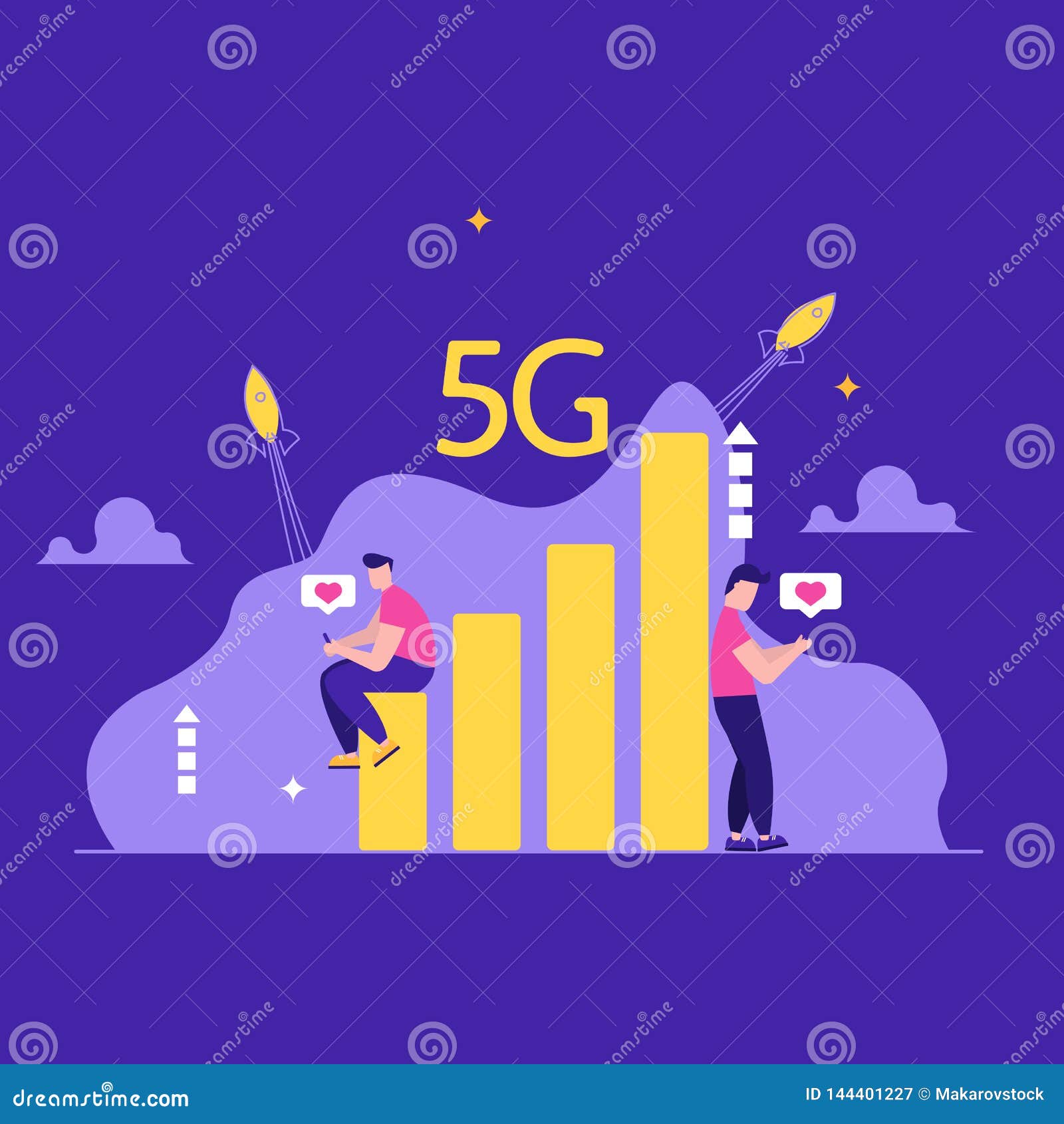 Concept of 5G Internet Connection Stock Illustration - Illustration of ...