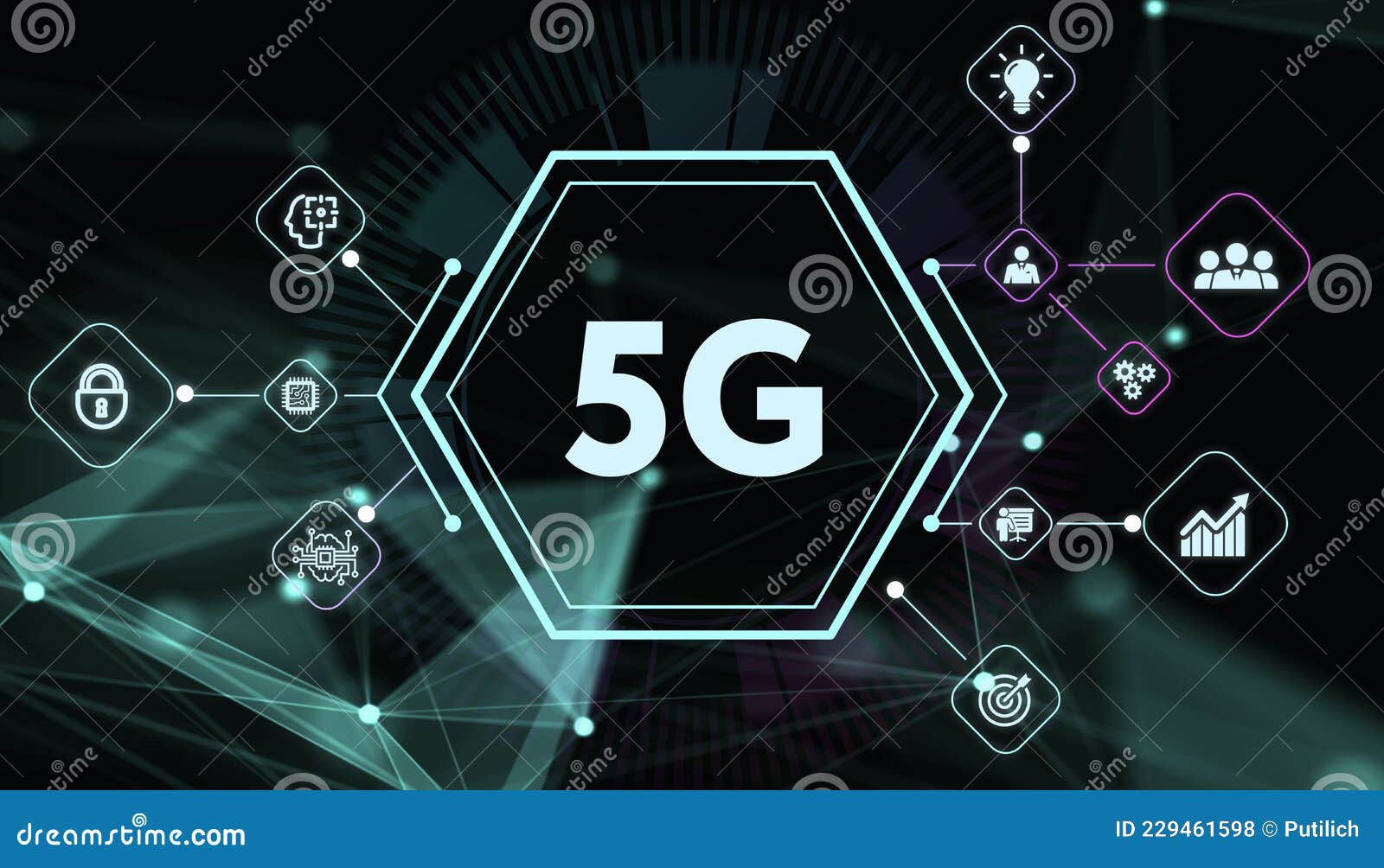 The Concept of 5G Network, High-speed Mobile Internet, New Generation ...