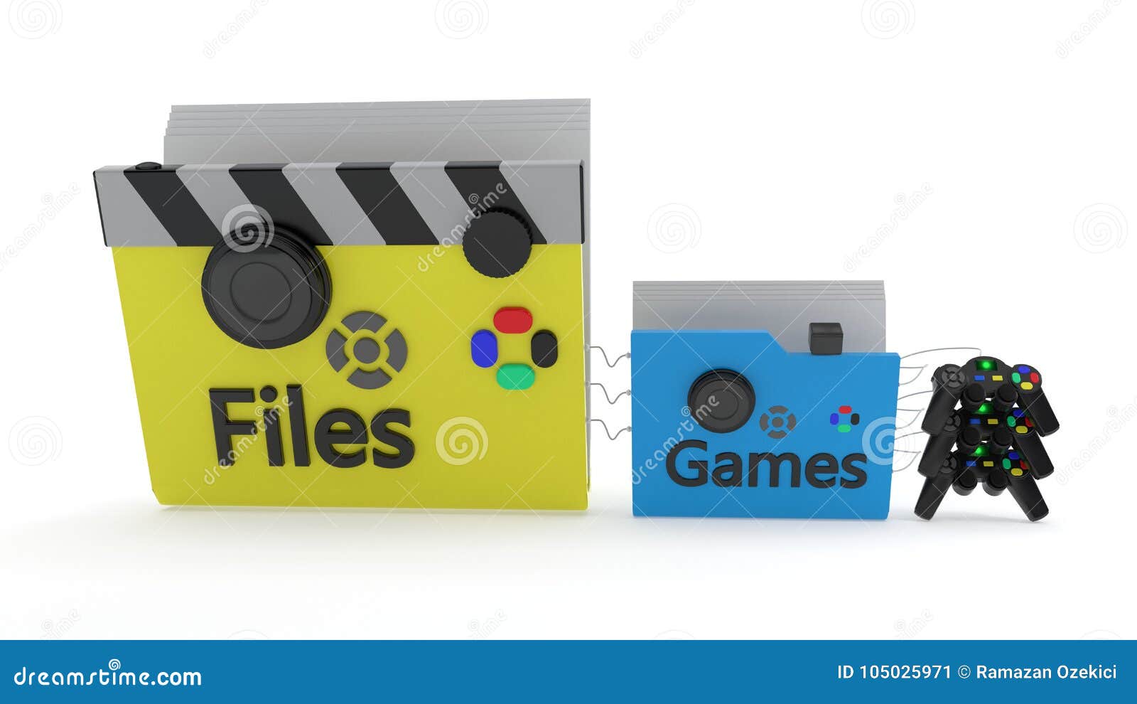 The Concept of the Games Folder MainFolder, 3d Rendering Stock ...