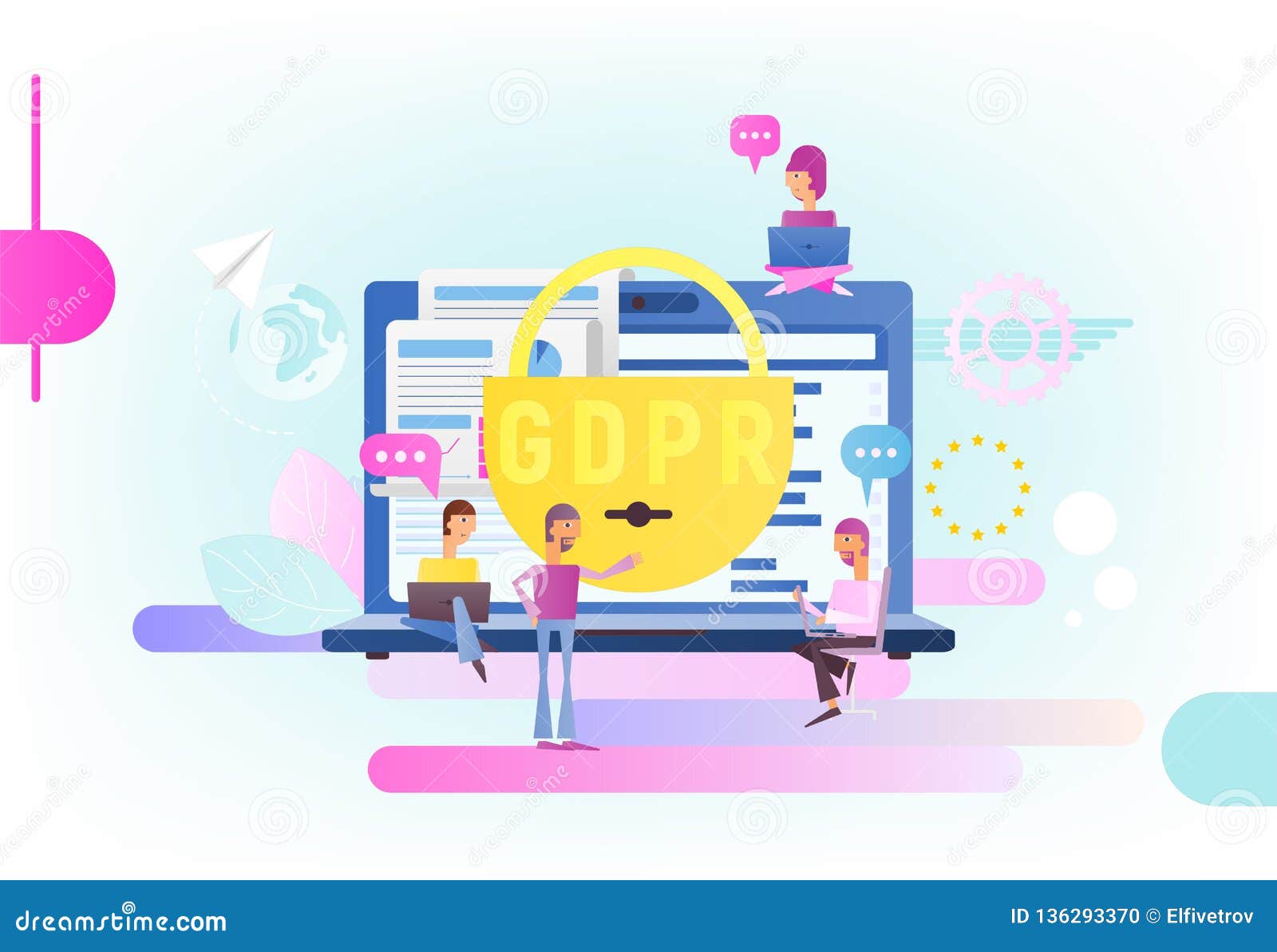 Concept of GDPR stock vector. Illustration of protect - 136293370