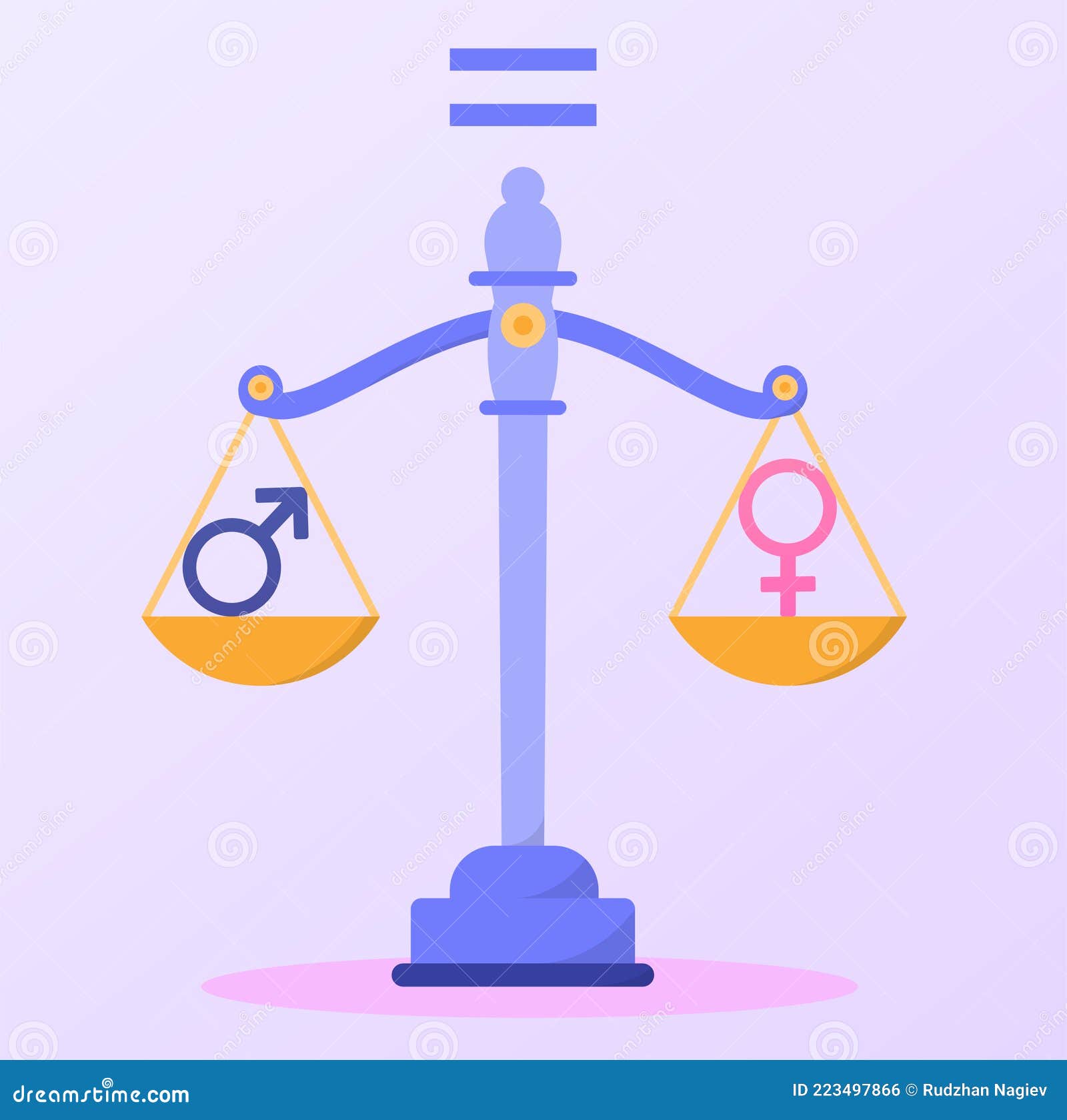 Concept Of Gender Equality Stock Vector Illustration Of Weighing