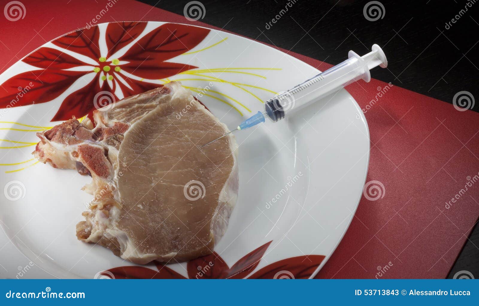 Concept Genetically Modified Organism: Syringe and Meat Stock Image ...