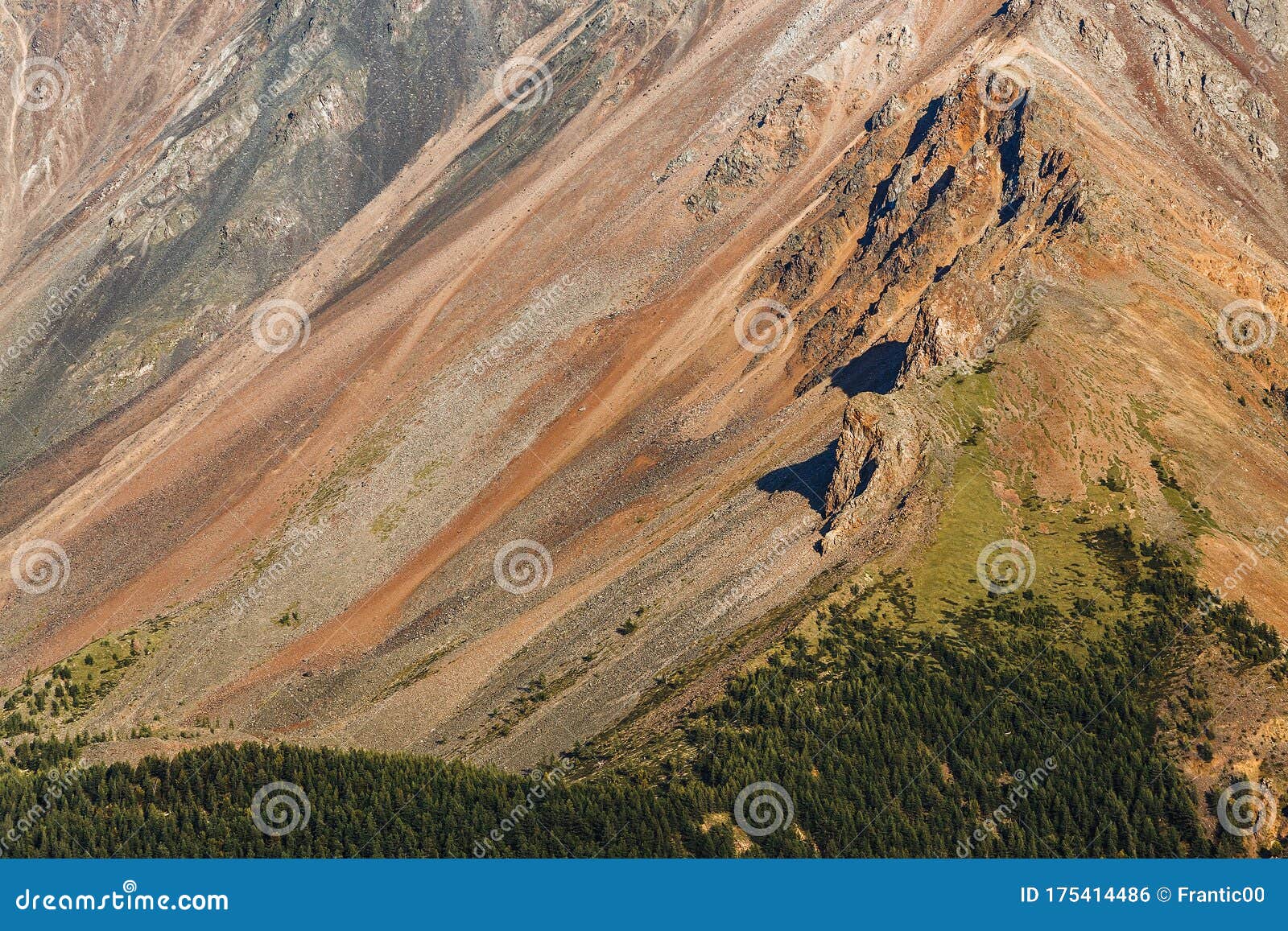 Concept of Geology, a Red Scree of Stones from a Rock in the Mountains ...