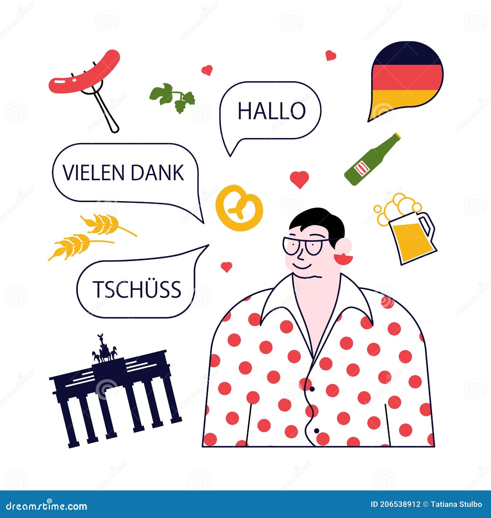 Concept of Germany Language Course Stock Illustration - Illustration of ...