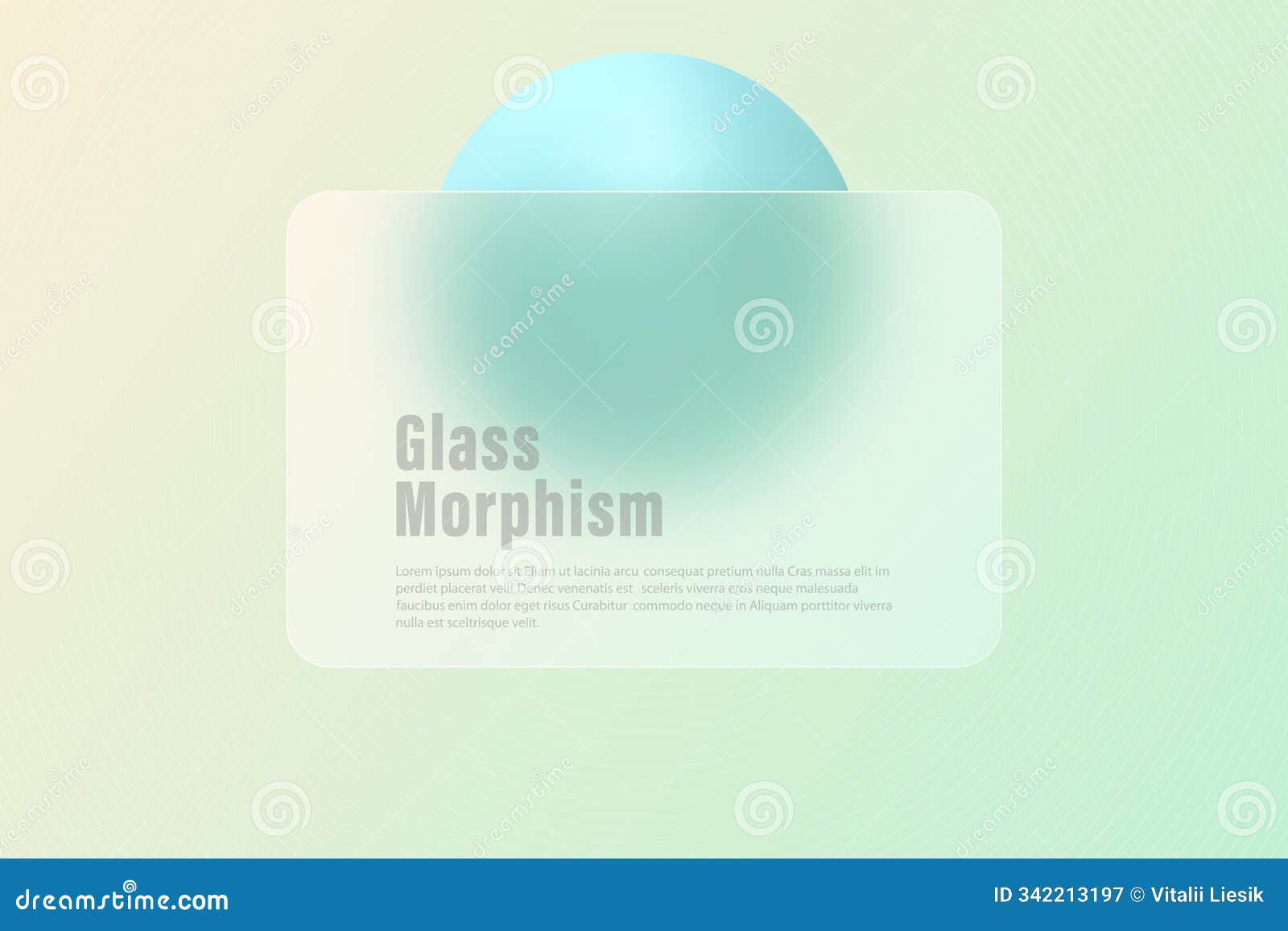 The Concept of Glass Morphism with a Sphere. the Effect of Frosted ...