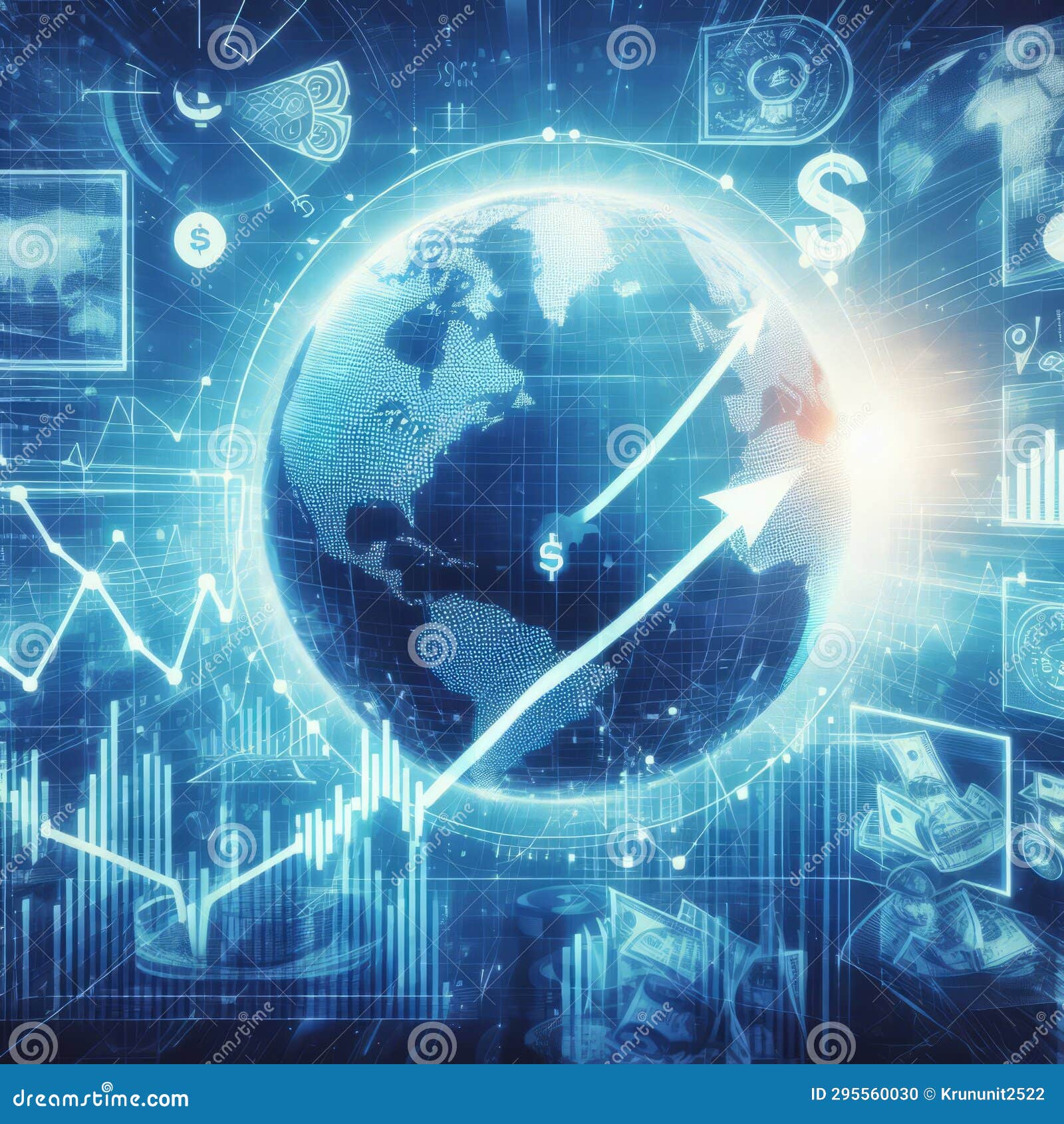 Concept Global Business Graph, Arrow Trade Background Stock ...