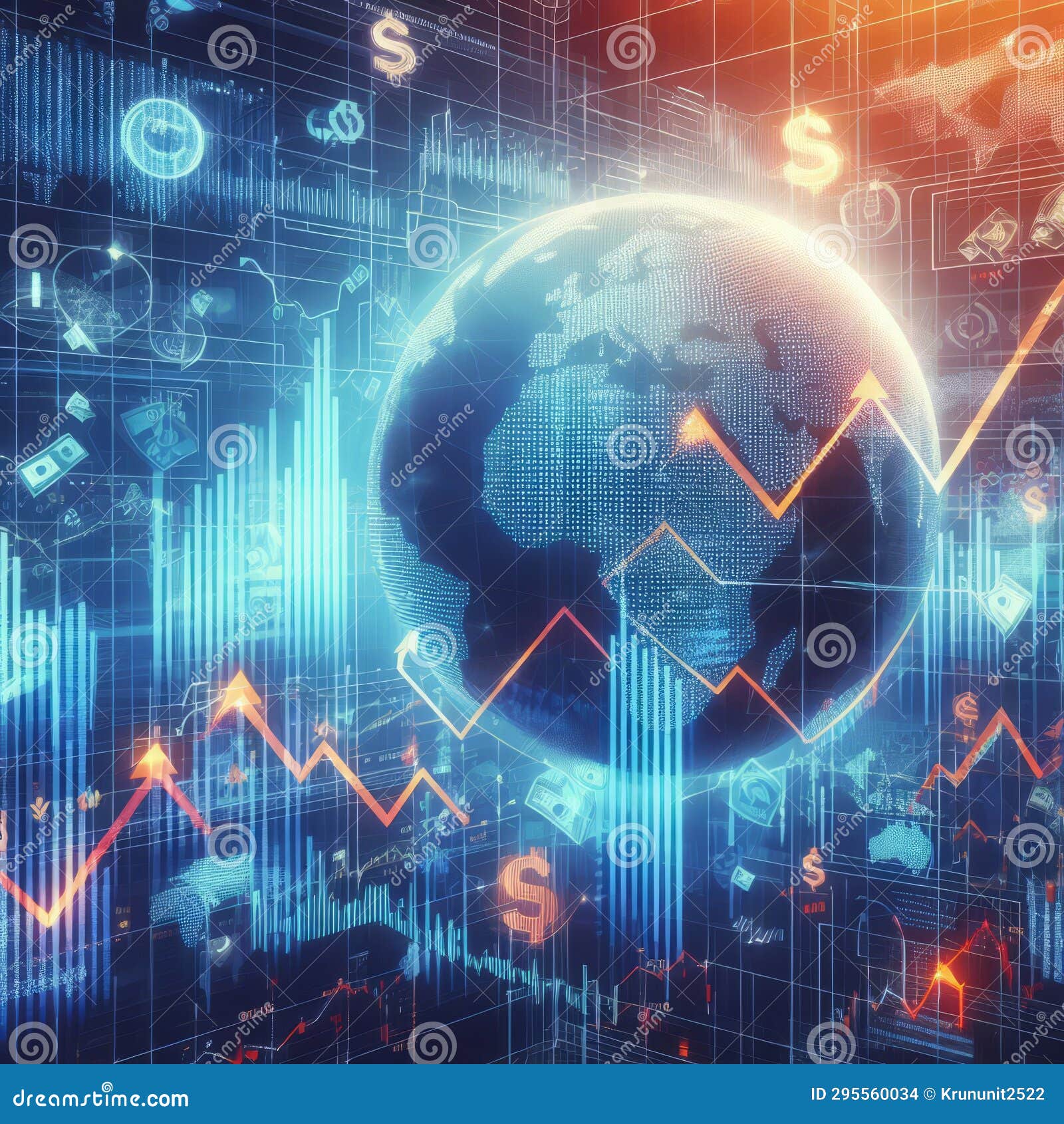 Concept Global Business Graph, Arrow Trade Background Stock ...