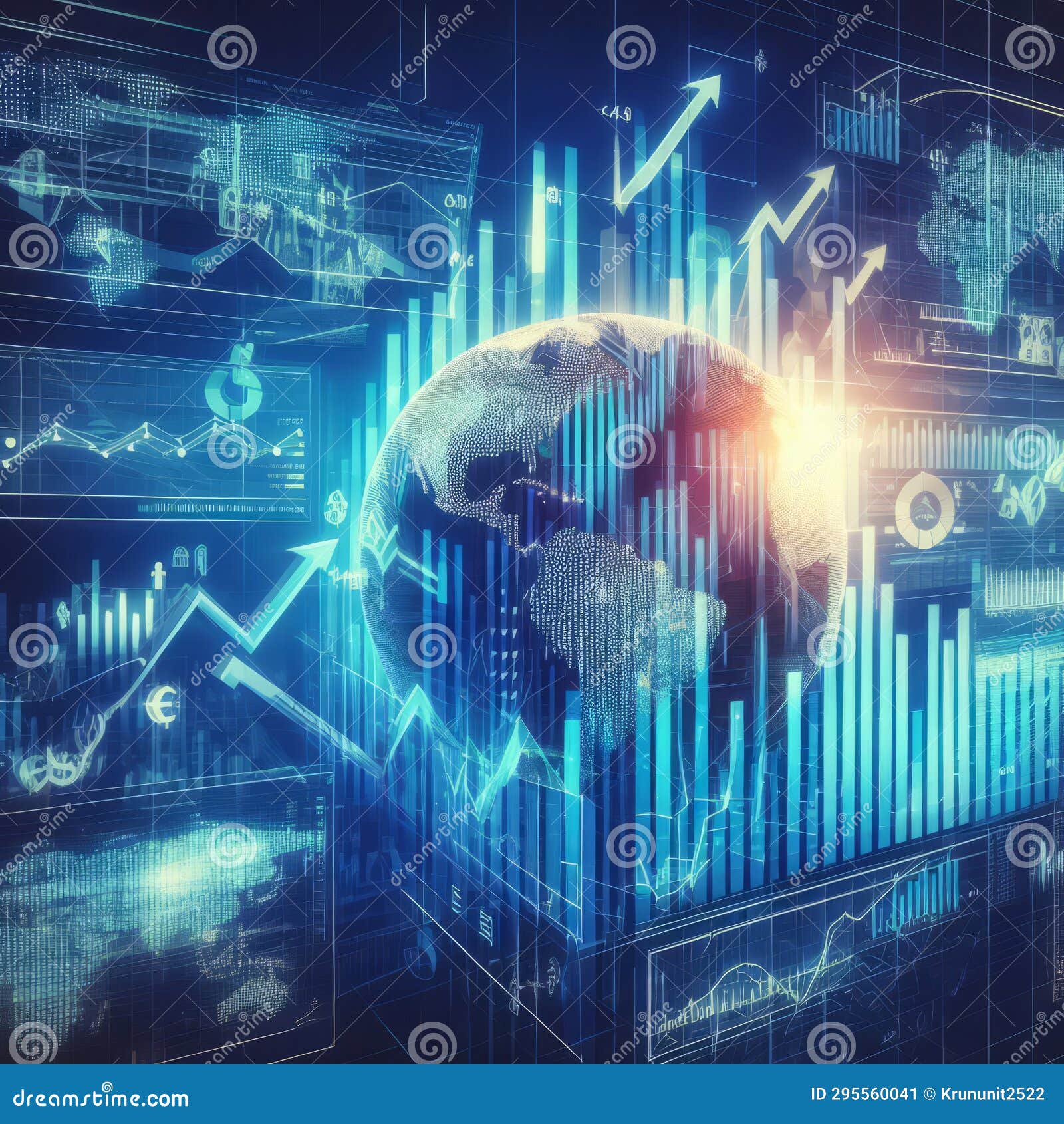 Concept Global Business Graph, Arrow Trade Background Stock ...