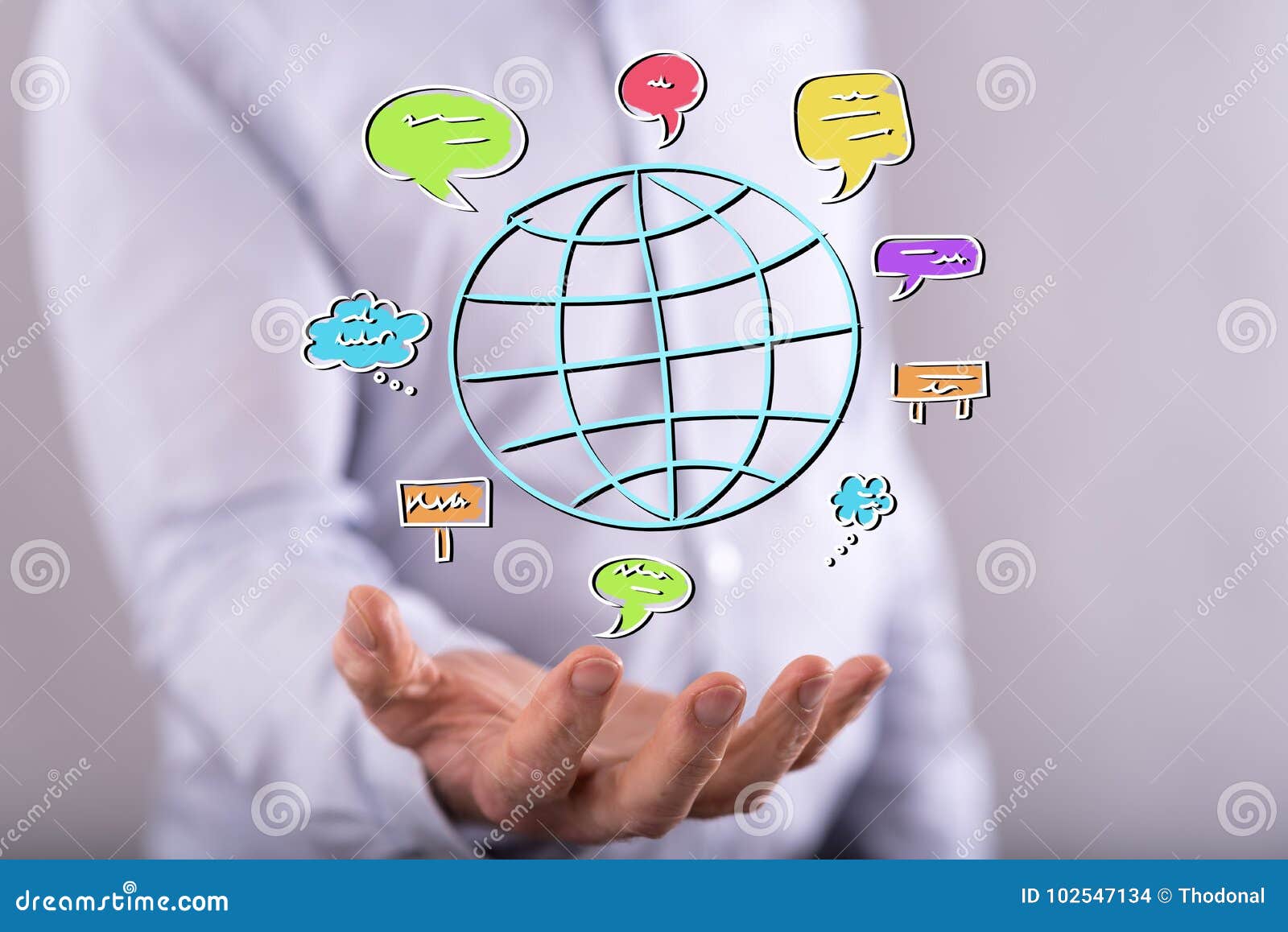 Concept of Global Communication Stock Photo - Image of background ...