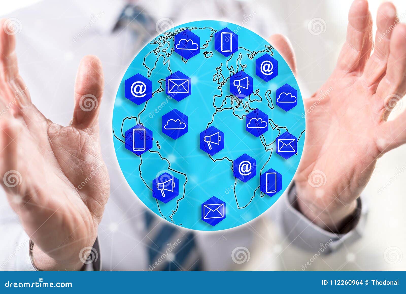 Concept of Global Communication Stock Photo - Image of online ...