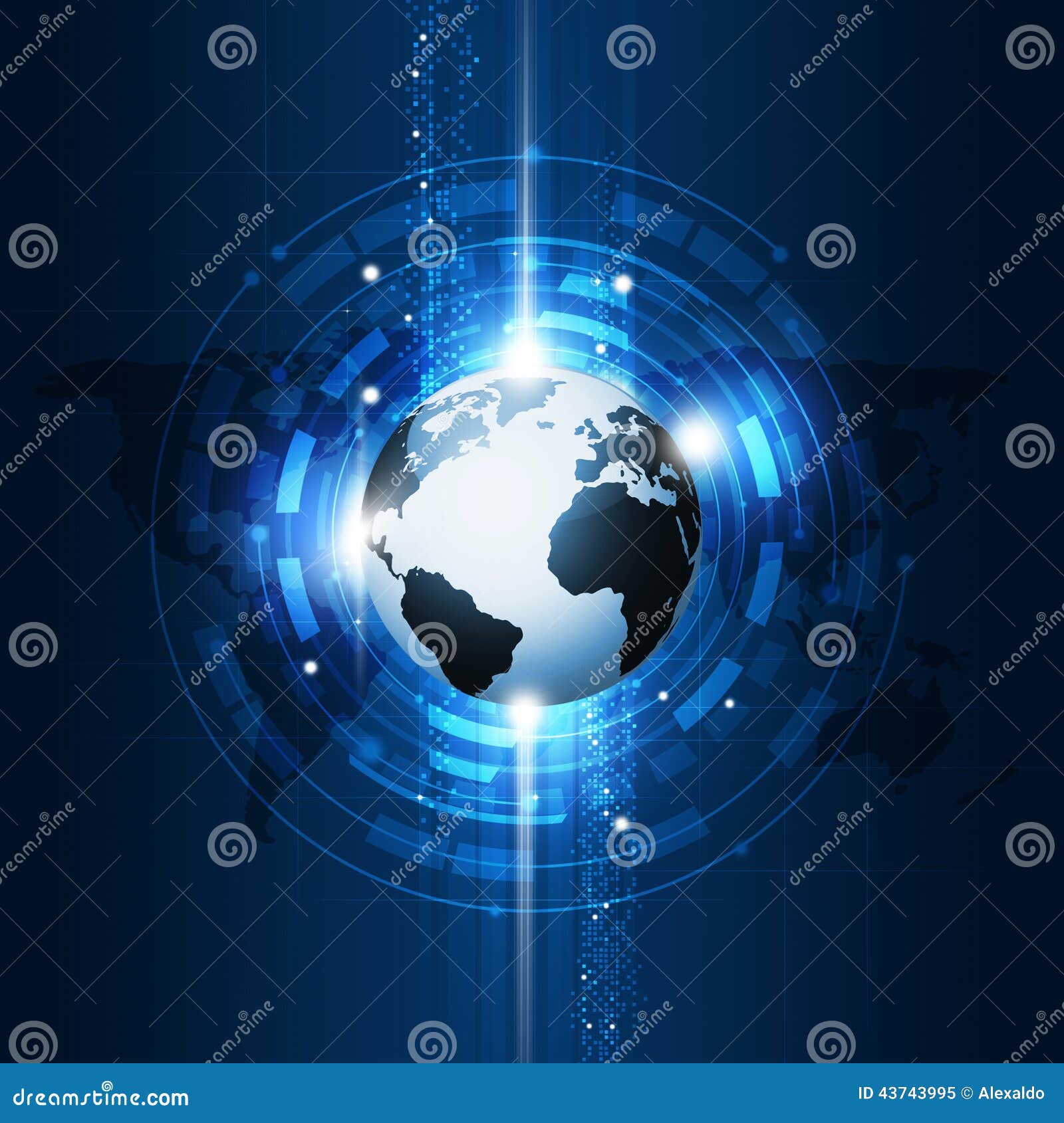 Concept Global Communication Technology Background Stock Illustration ...