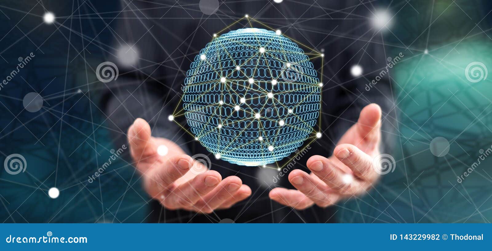 Concept of Global Connection Stock Photo - Image of space, network ...