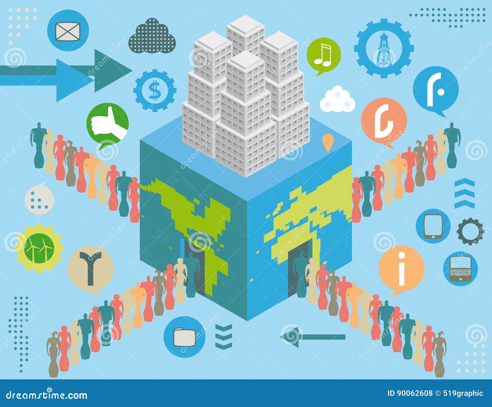 Concept Global De Surpopulation Et De Migration Illustration de Vecteur ...