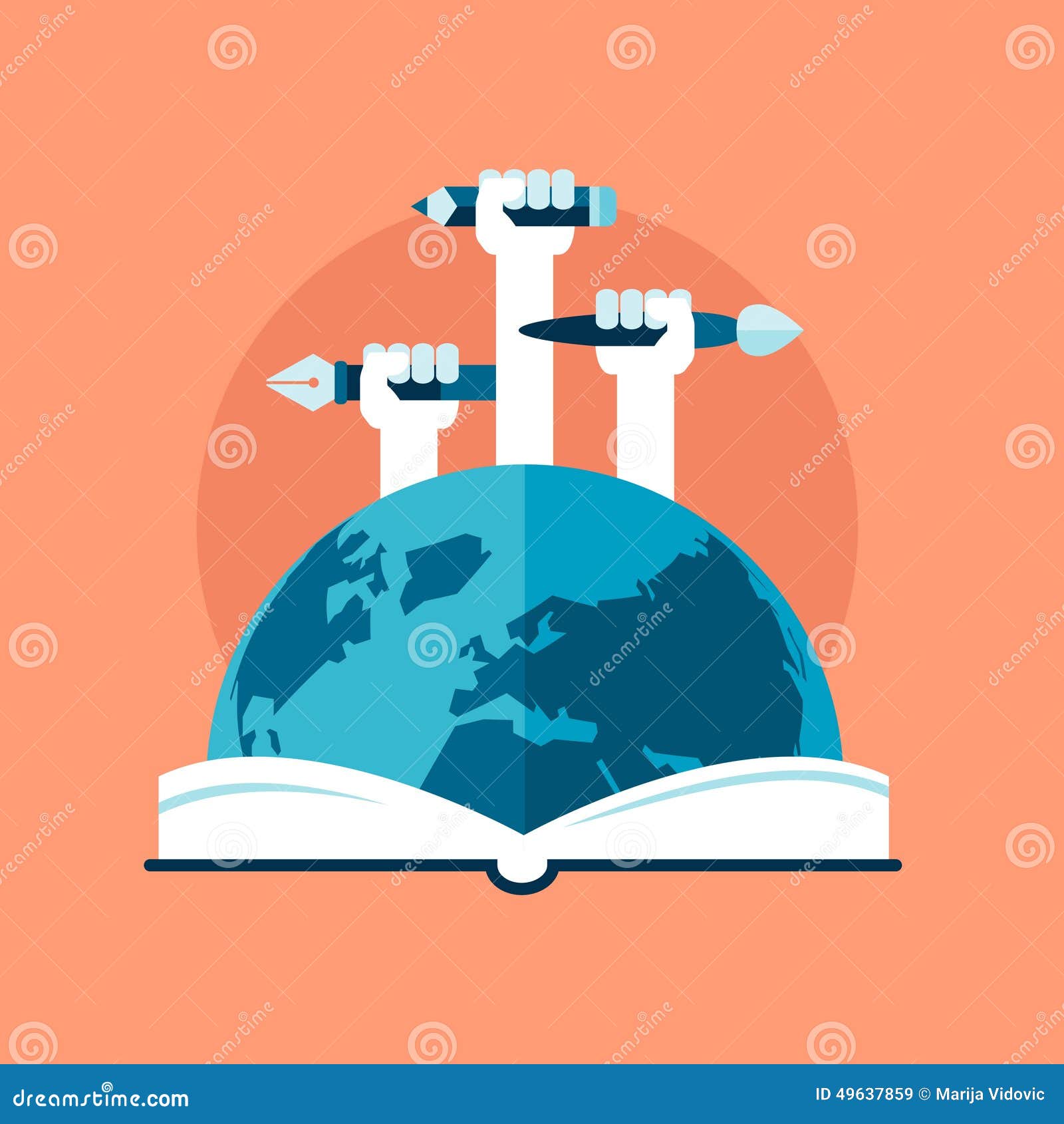 Concept of Global Education Stock Vector - Illustration of book, open ...