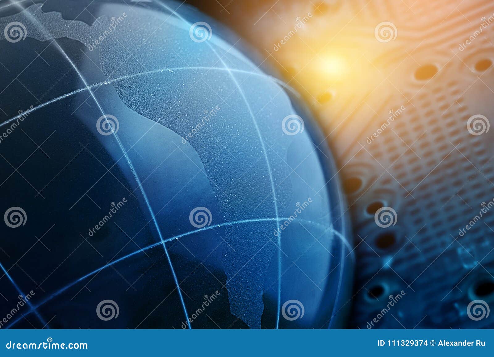 The Concept of a Global Internet Network. Digital Background of Blue ...