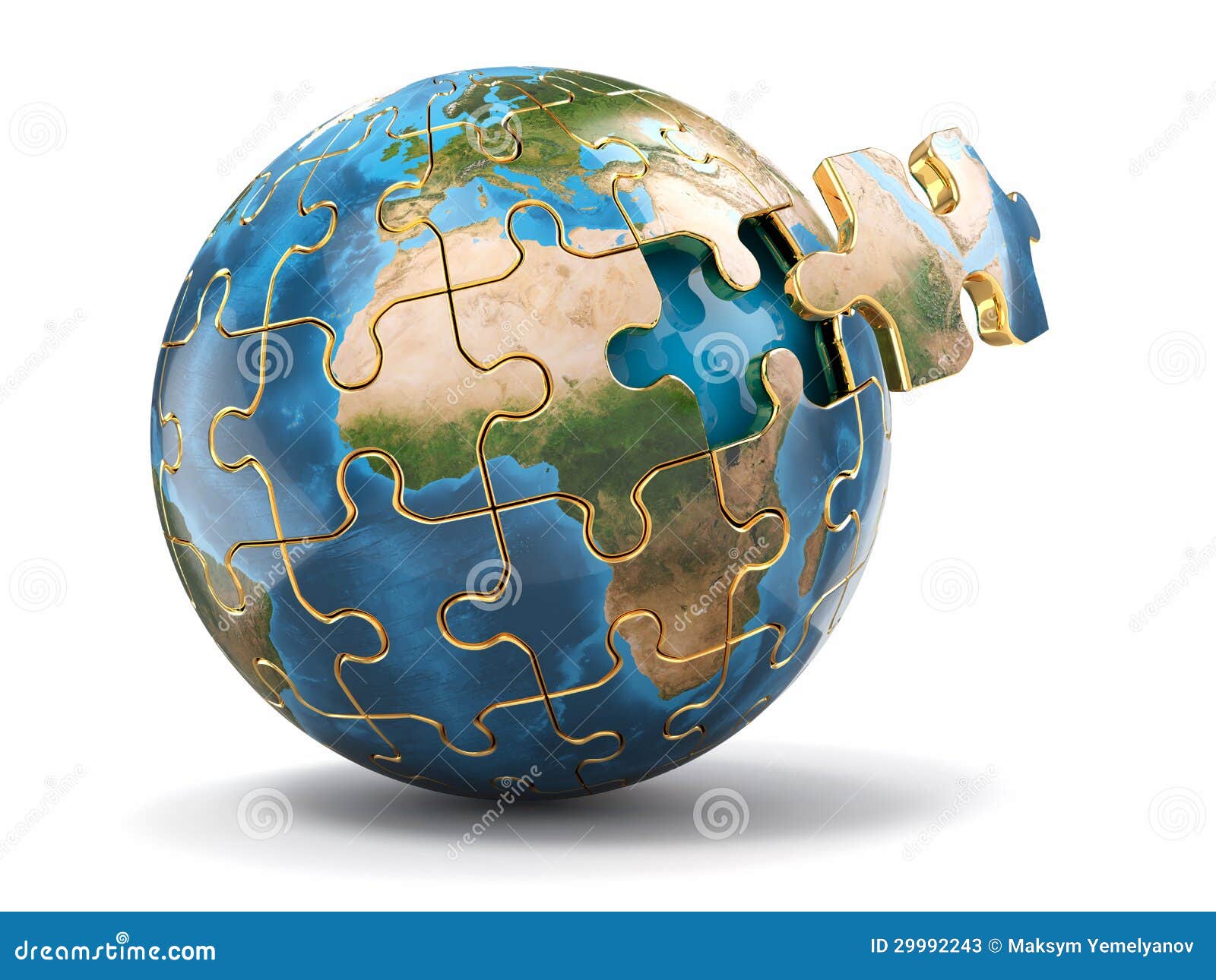 Earth In Puzzle Pieces Vector Illustration | CartoonDealer.com #33975046