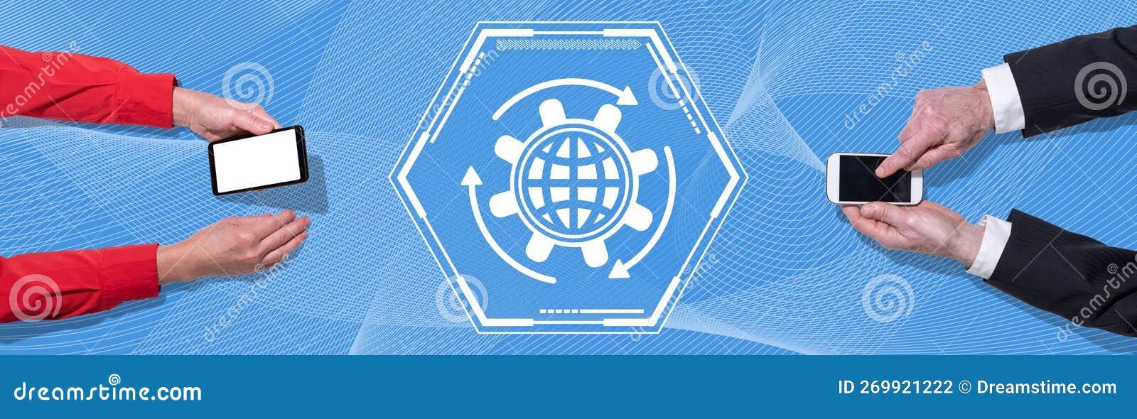 Concept of globalization stock photo. Image of hand - 269921222