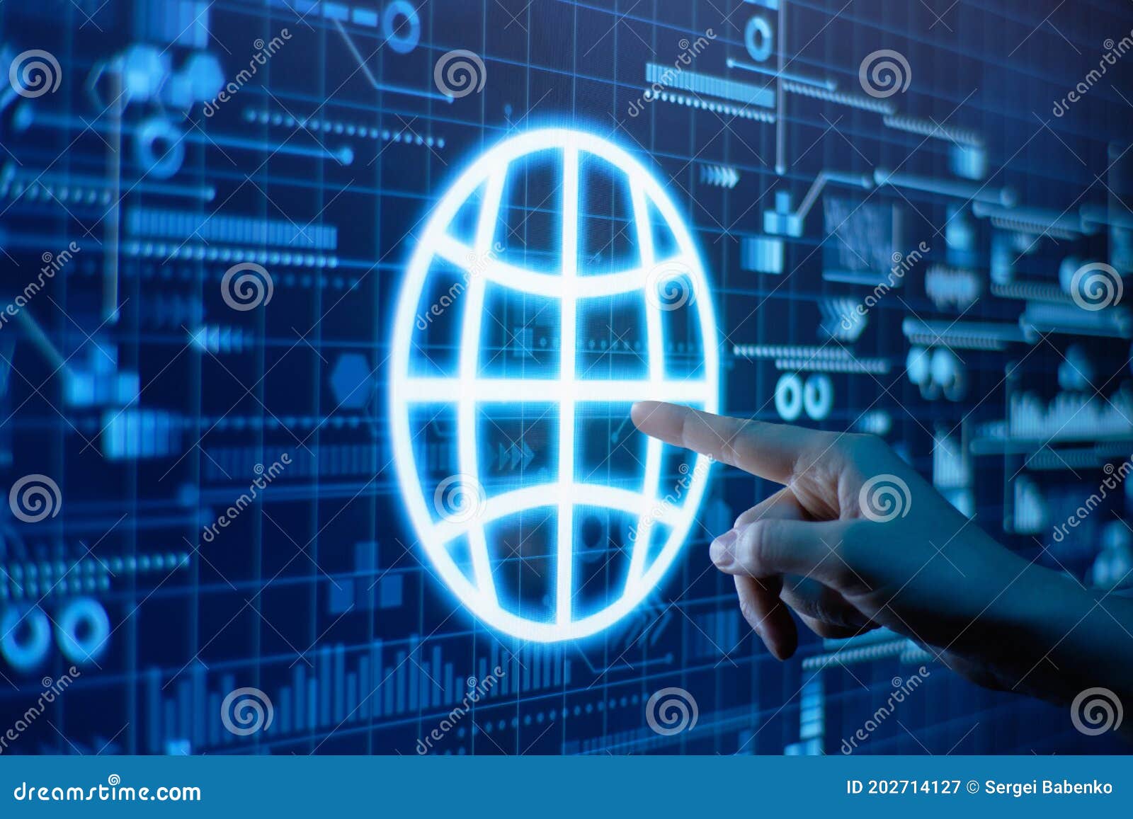 Concept of Globalization and World Maps on a Futuristic Digital Display ...