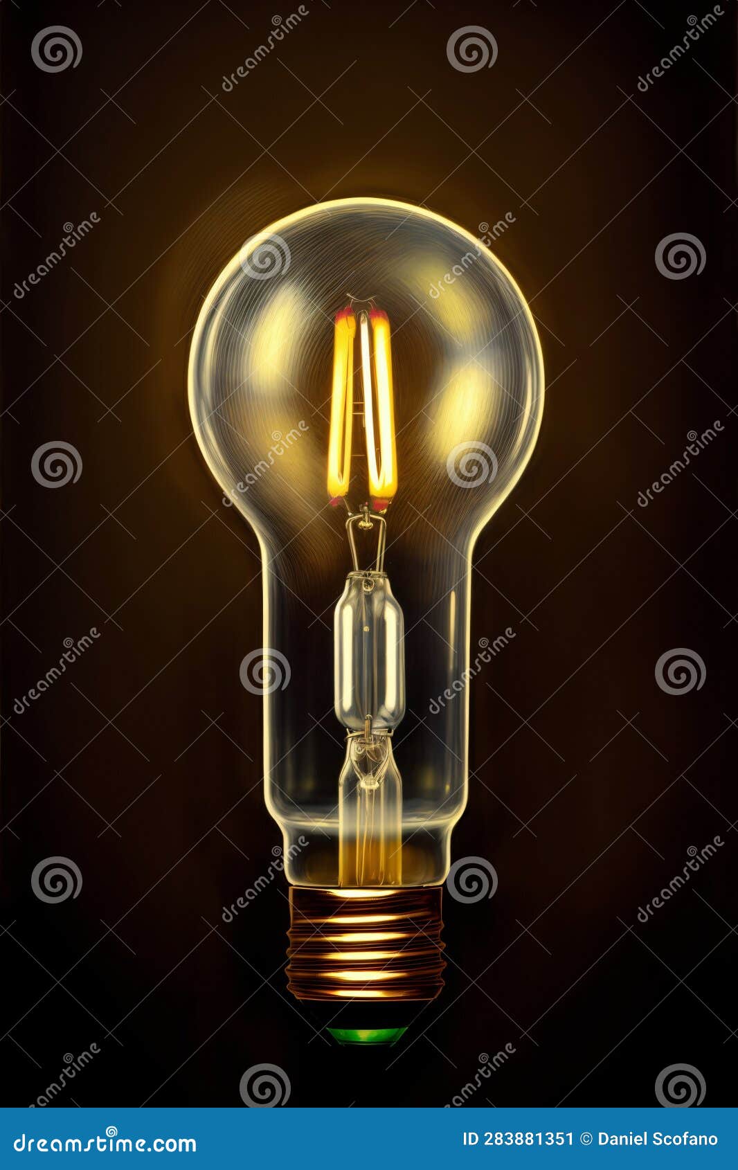 A Glowing Light Bulb on a Black Background. Generative AI Stock ...