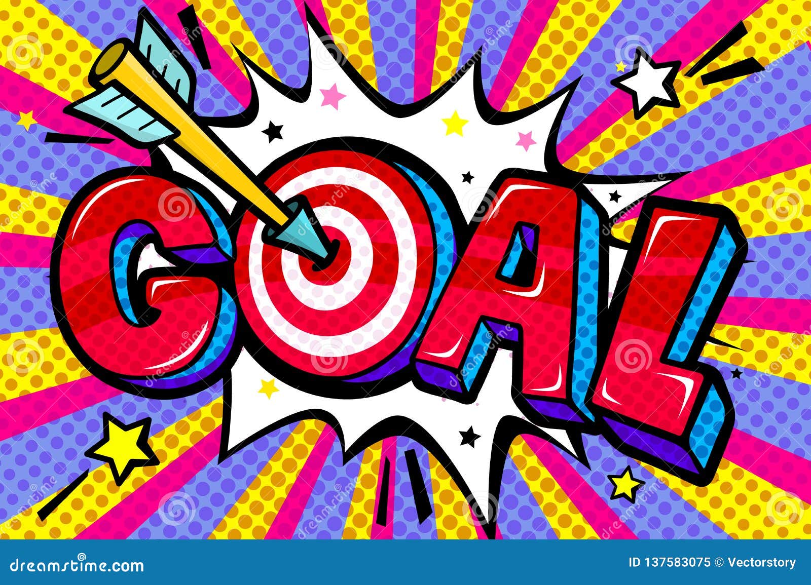Concept of Goal in Comic, Pop Art Retro Style. Stock Vector ...