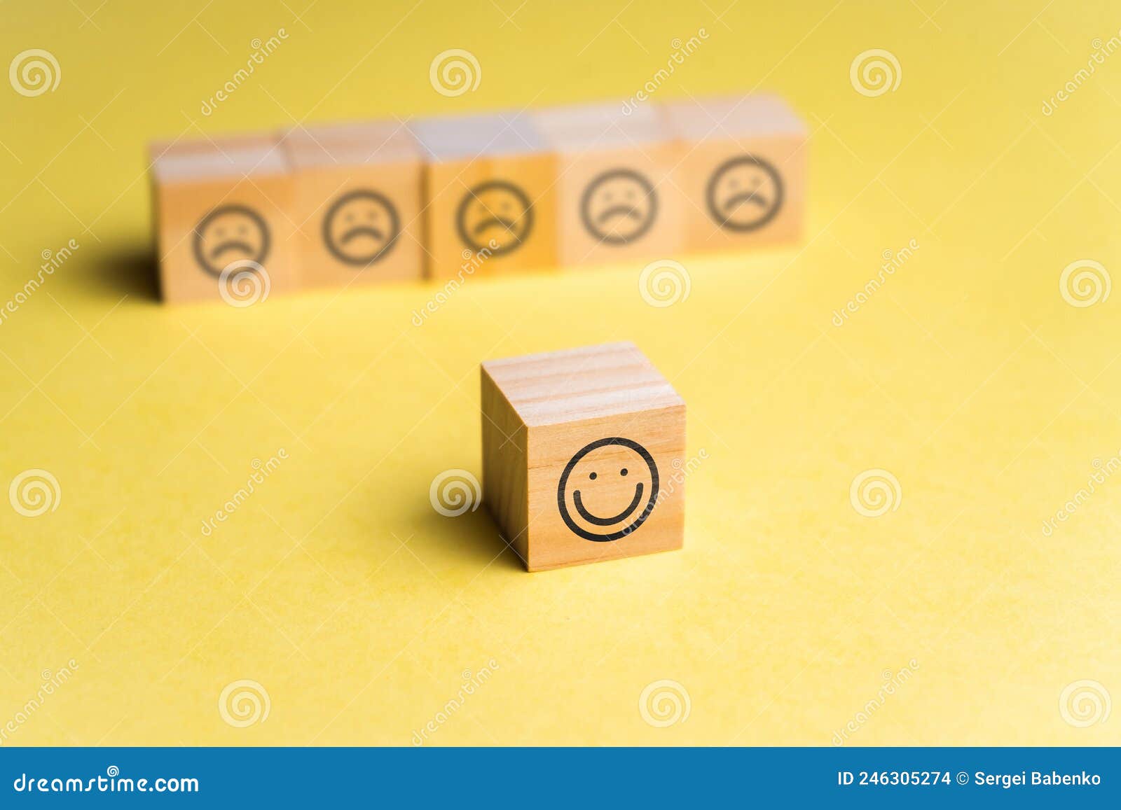 The Concept of a Good Mood among the Depressed and the Sad. Stock Photo ...