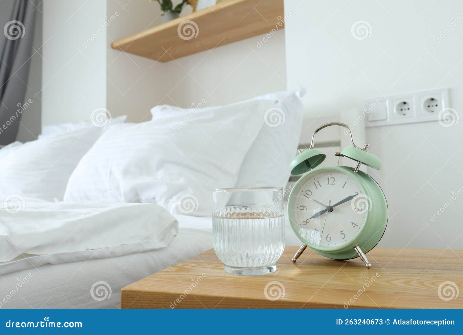 Concept of Good Morning, Interior with Alarm Clock Stock Image - Image ...