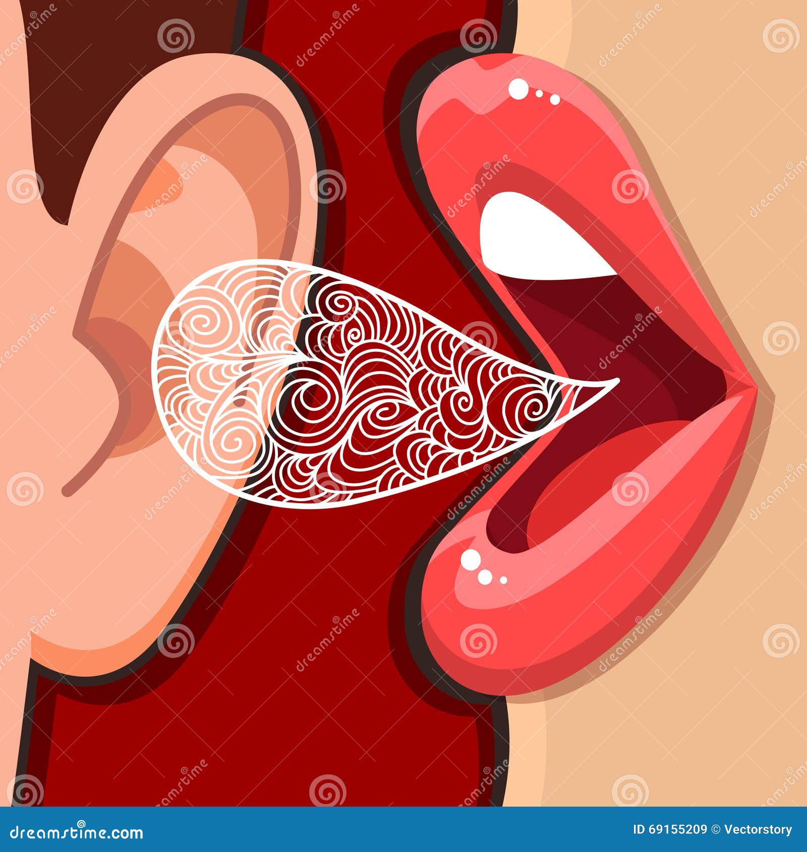 Concept of gossip stock vector. Illustration of lips - 69155209