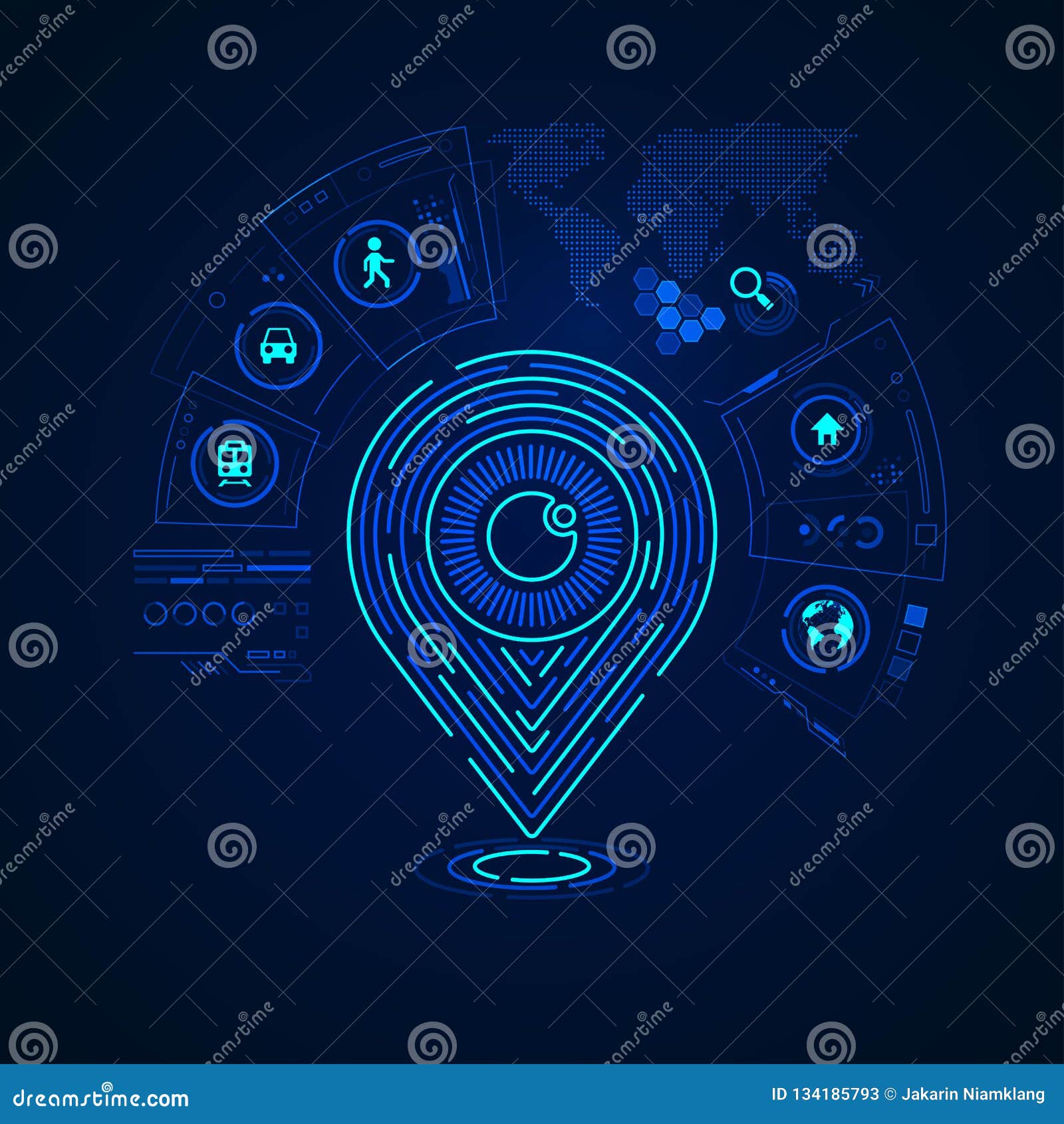 Gps eye stock vector. Illustration of destination, home - 134185793