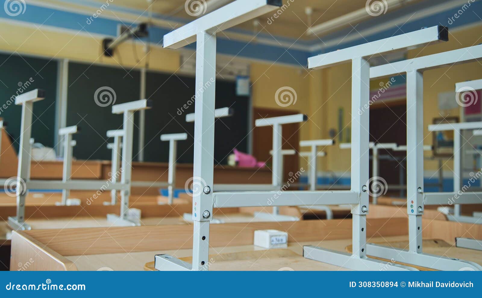 The Concept of Graduating from High School. Upside-down Chairs in an ...