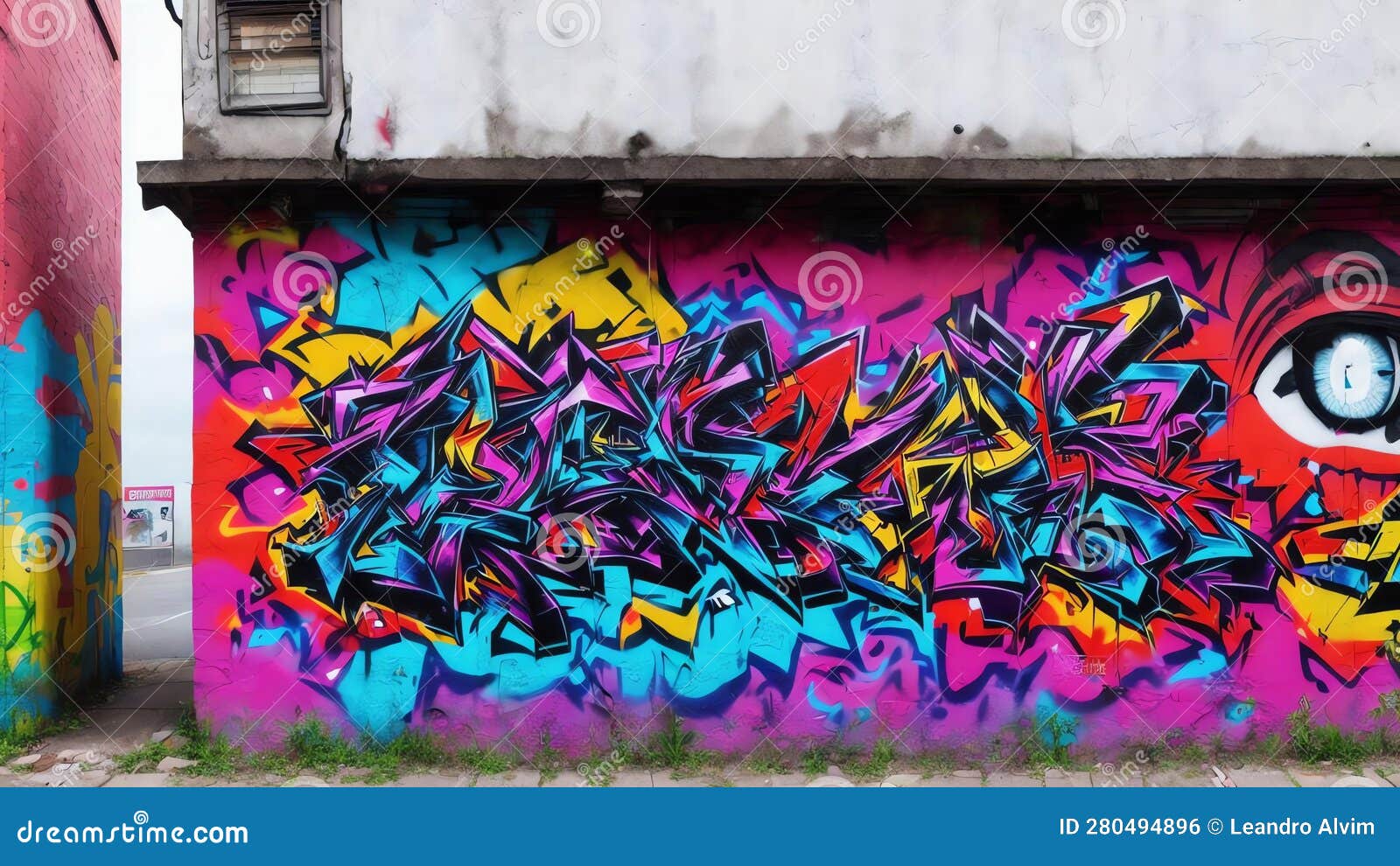 Graffiti Wall.AI Generated stock illustration. Illustration of banksy ...