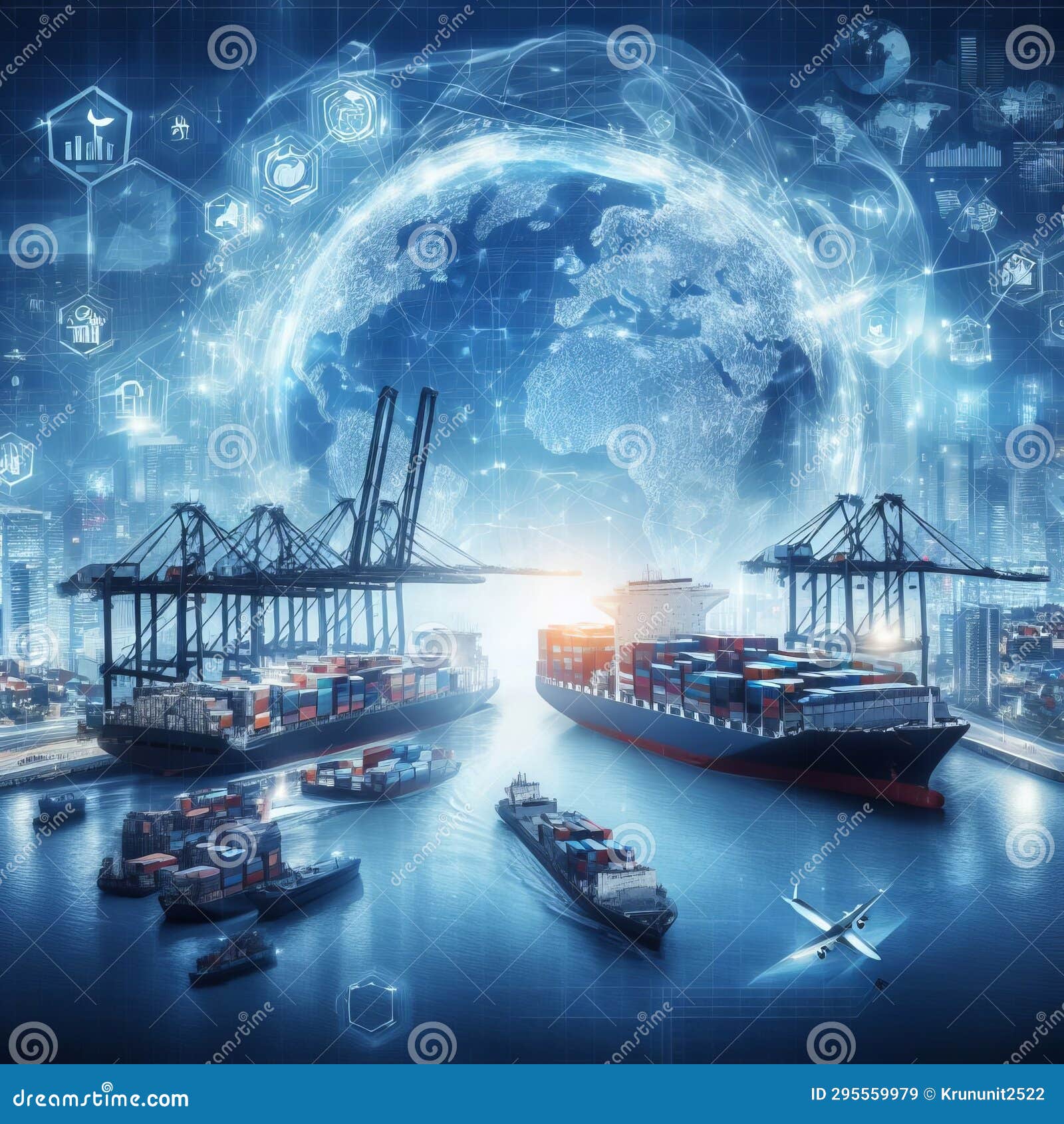 Concept Graphic of Business Logistics Import Export Background. Stock ...