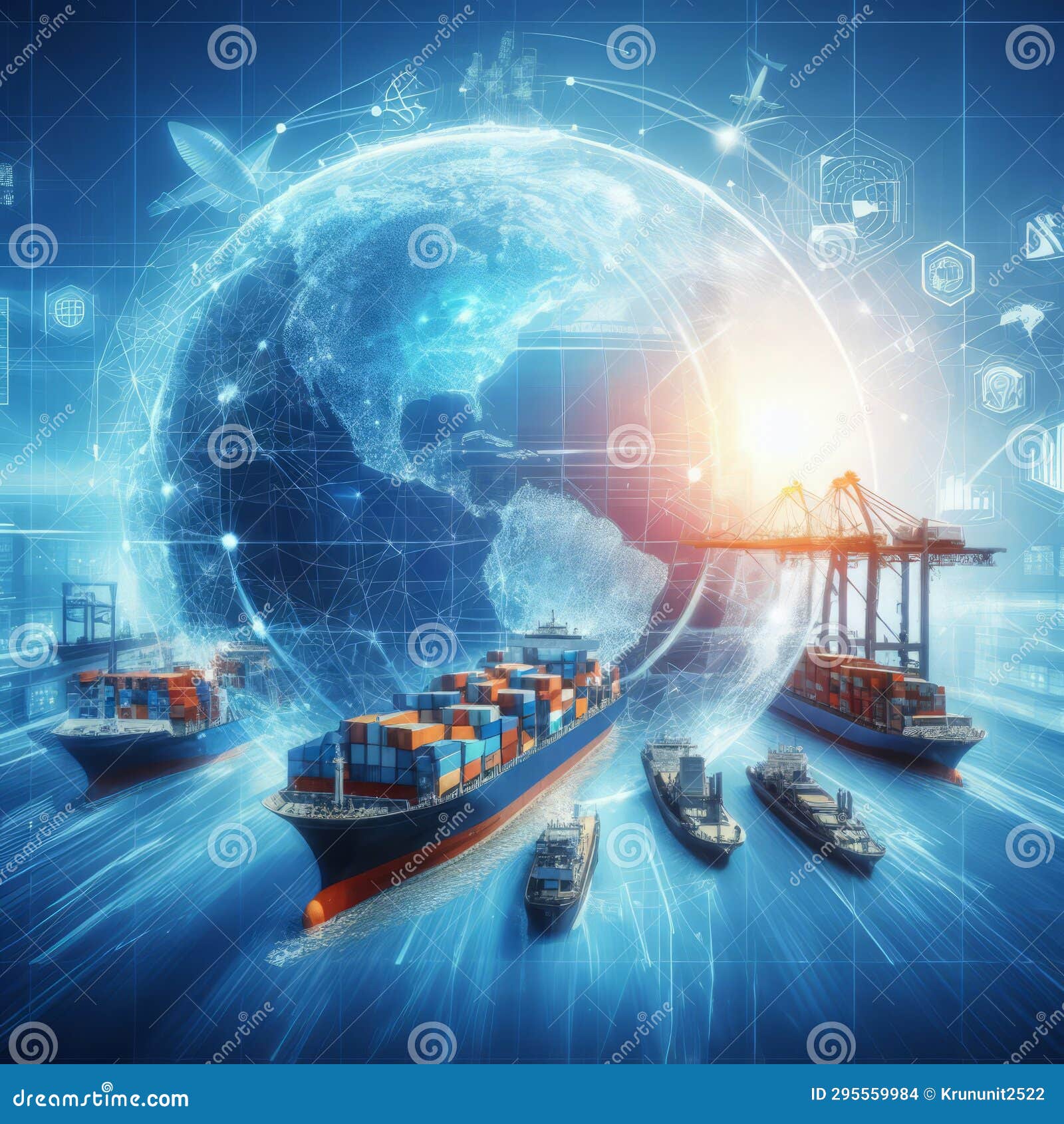 Concept Graphic of Business Logistics Import Export Background. Stock ...