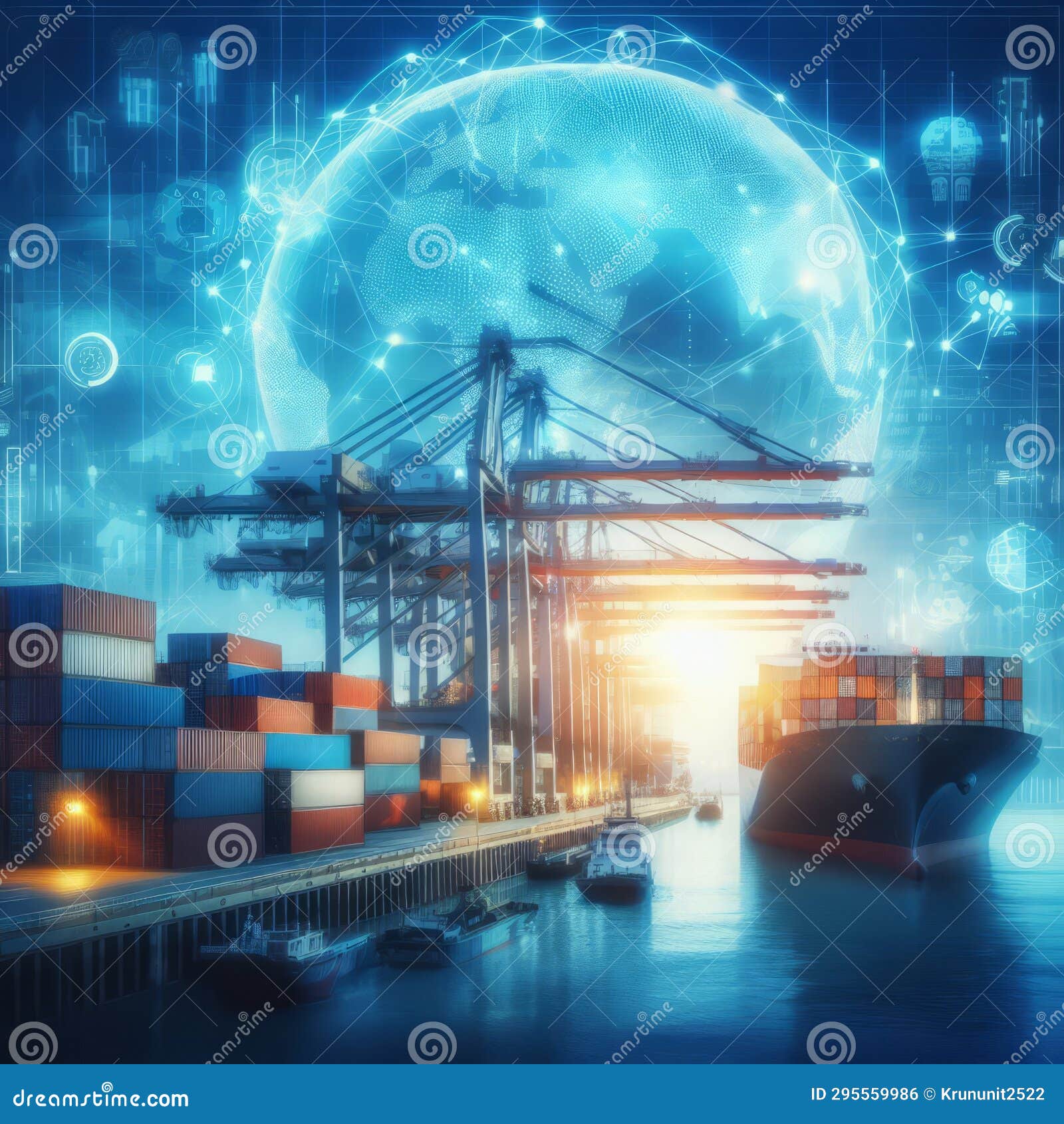 Concept Graphic of Business Logistics Import Export Background. Stock ...