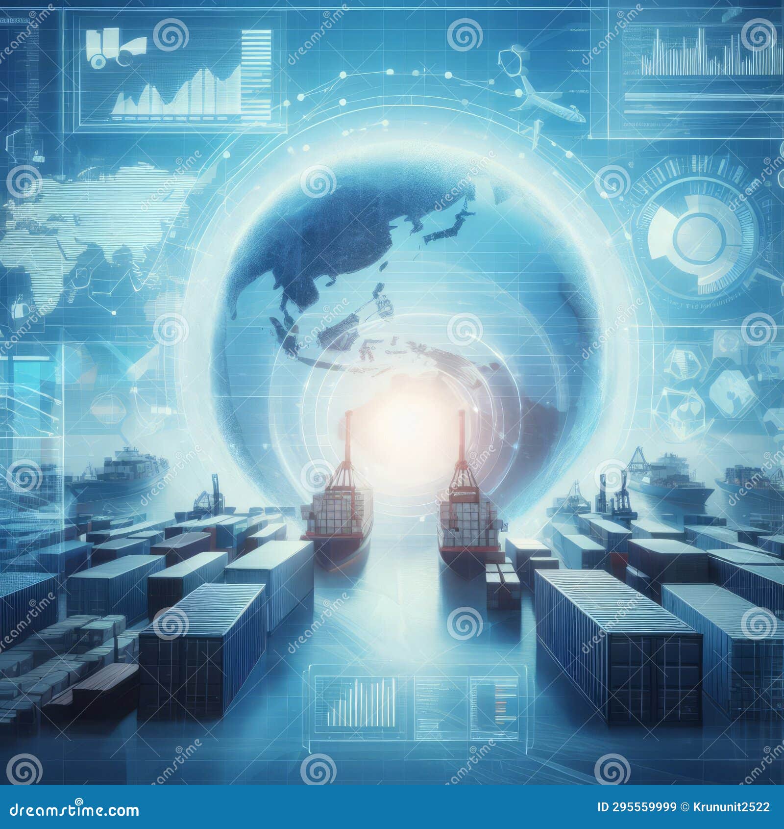 Concept Graphic of Business Logistics Import Export Background. Stock ...