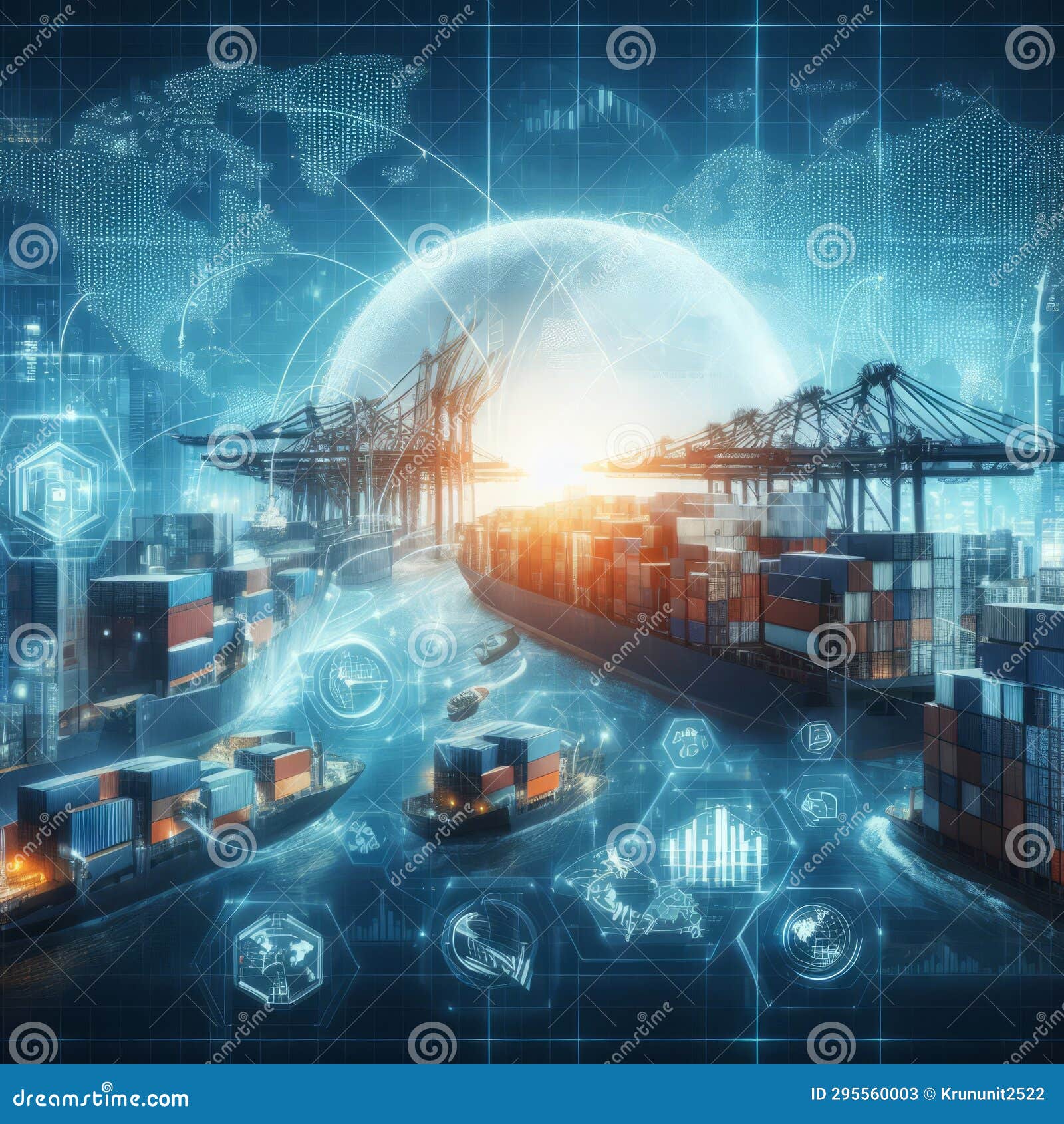 Concept Graphic of Business Logistics Import Export Background. Stock ...