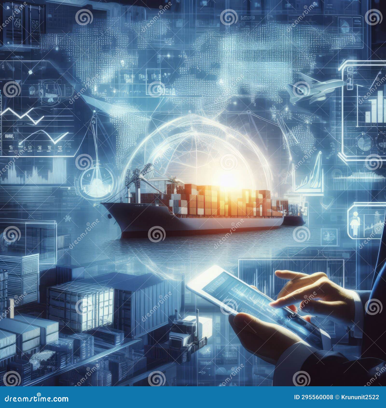 Concept Graphic of Business Logistics Import Export Background. Stock ...