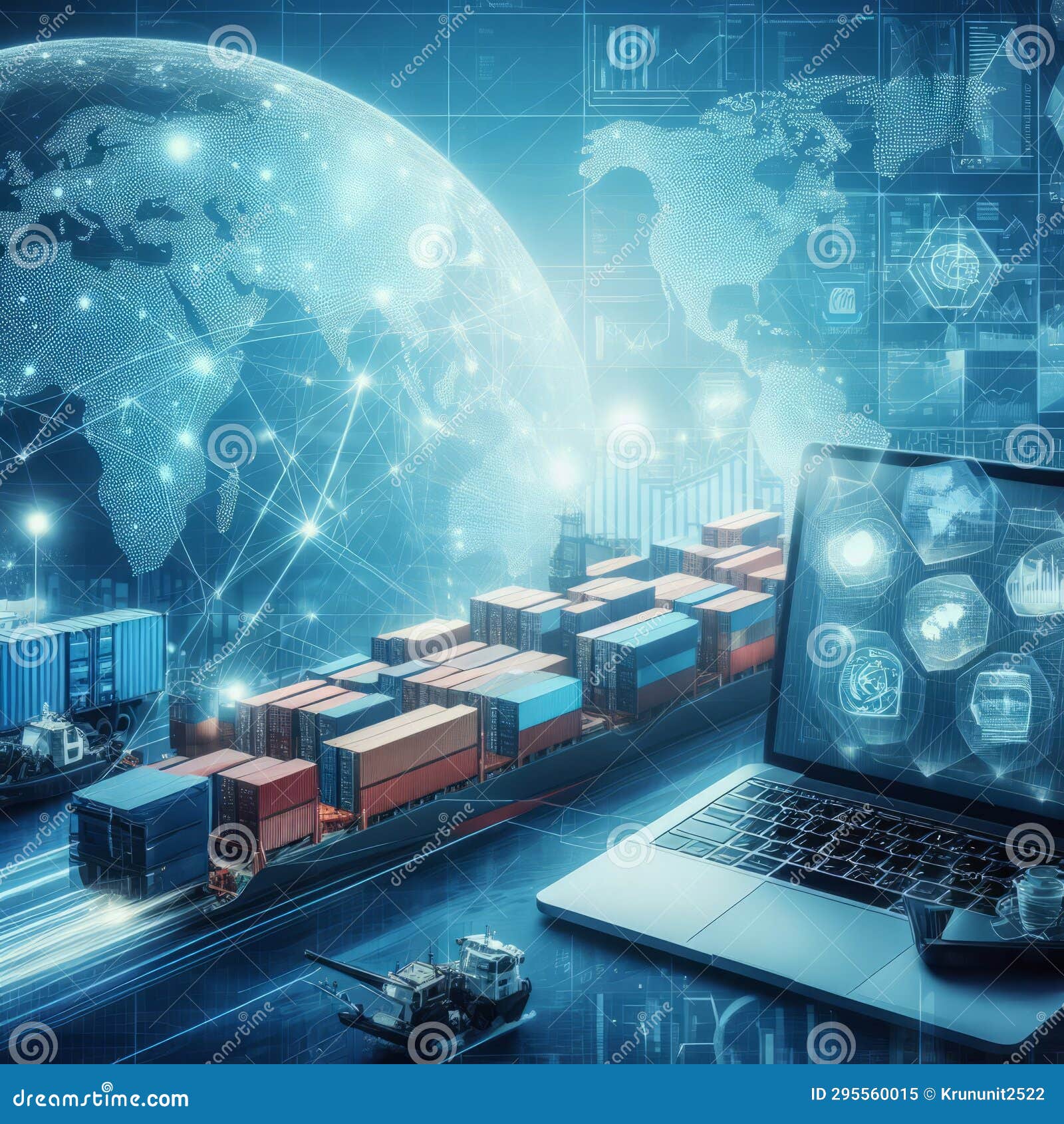 Concept Graphic of Business Logistics Import Export Background. Stock ...